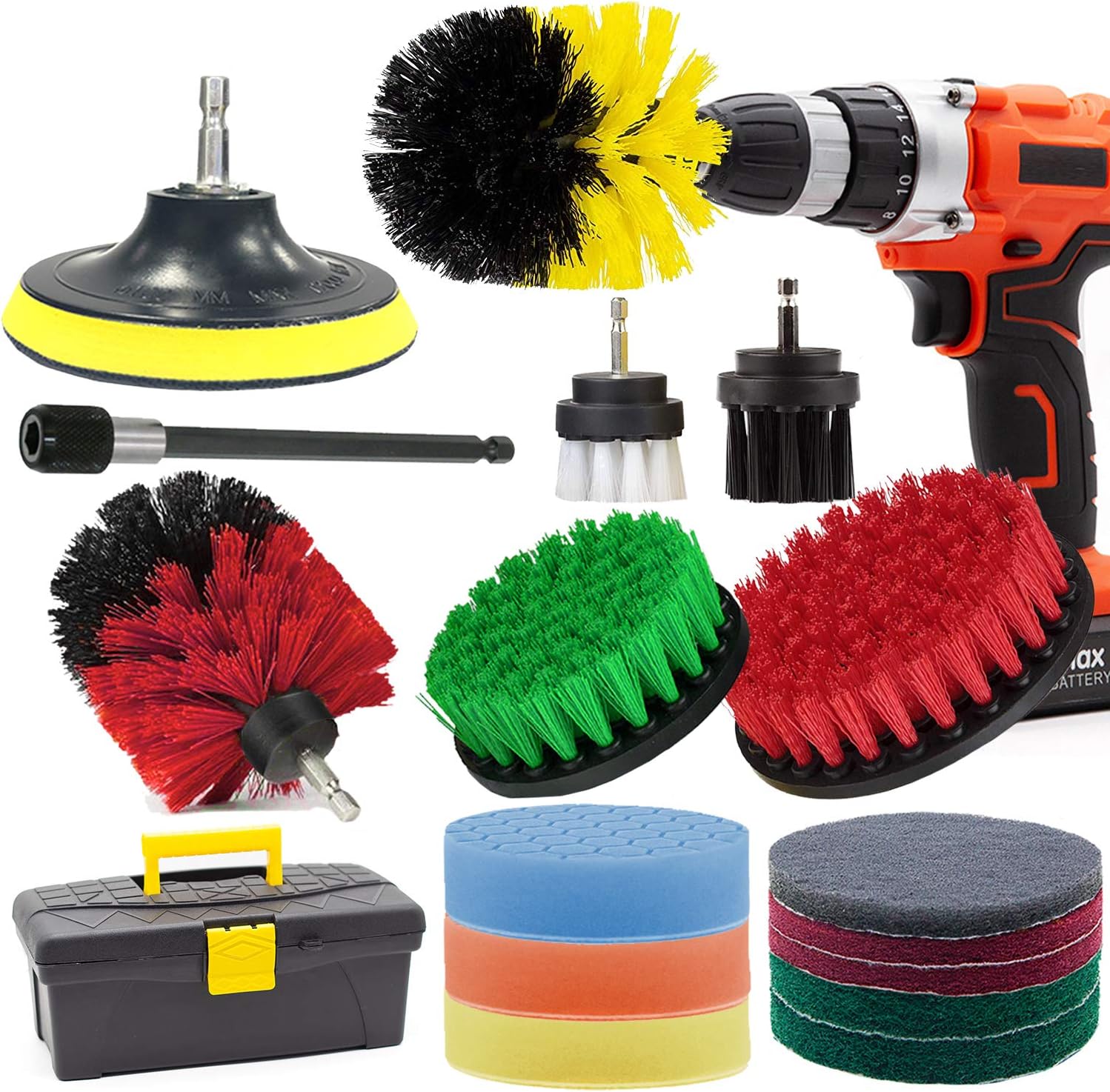 Drill Brush and Scrub Pads, GOH DODD 18 Pieces Power Scrubber Variety ...