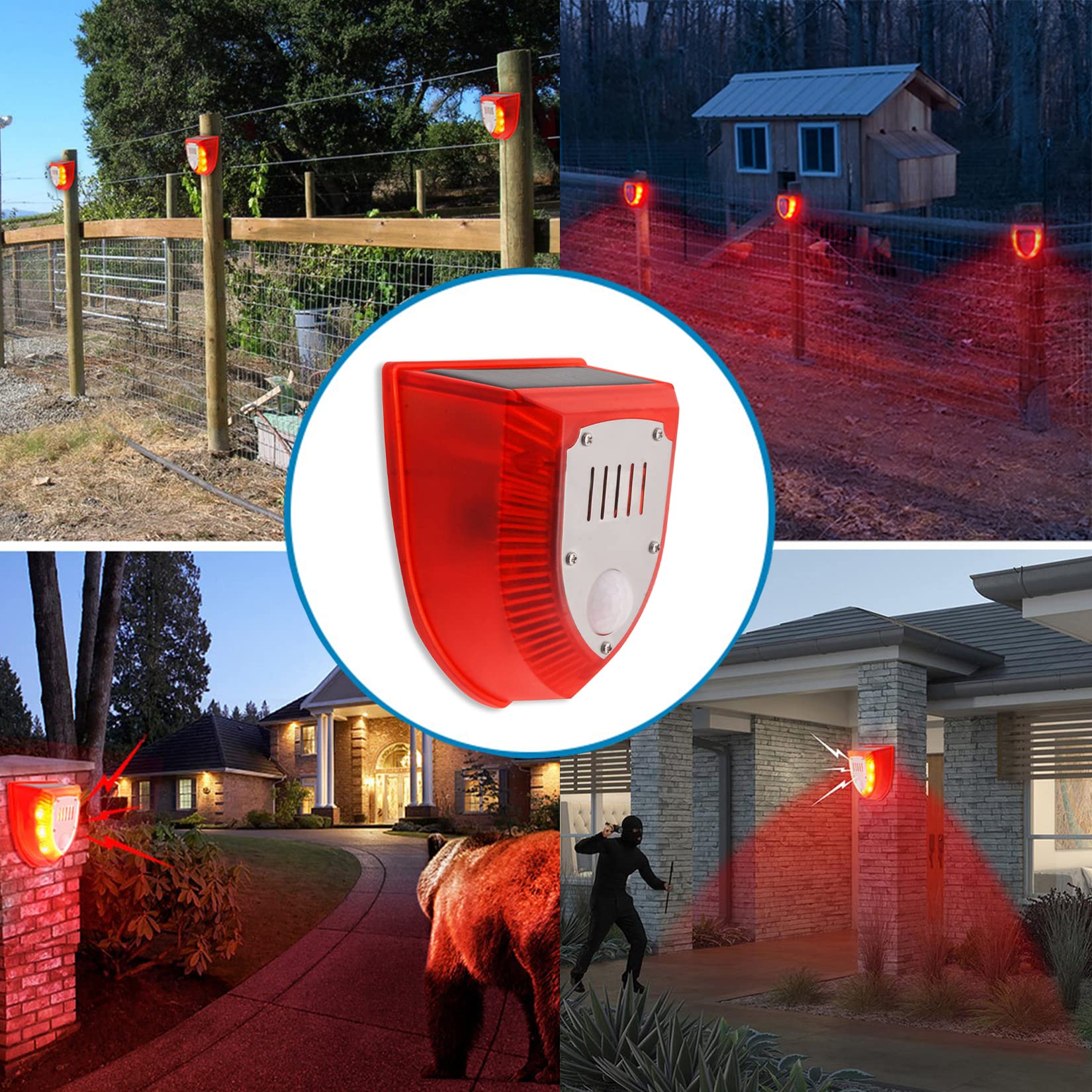 Motion Activated Strobe Light Solar Powered Dummy Camera With Motion