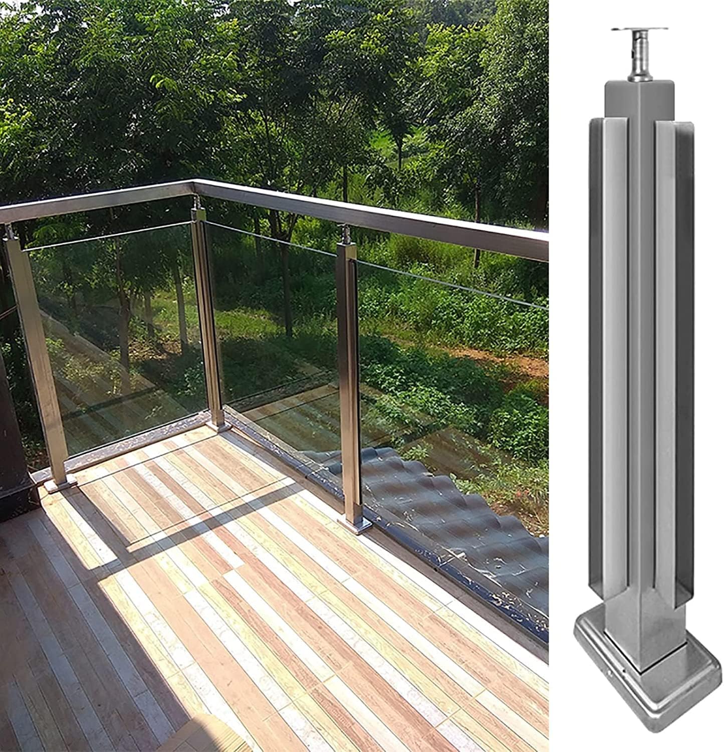 Glass Panel Fencing Railing Post System Glass Railing Post, Stainless ...