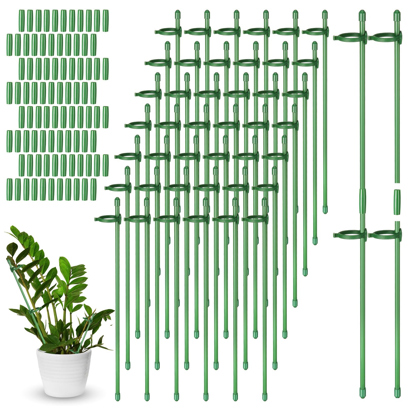 Amazon.com : 120 Pcs Adjustable Plant Support Stakes Garden Single Stem ...