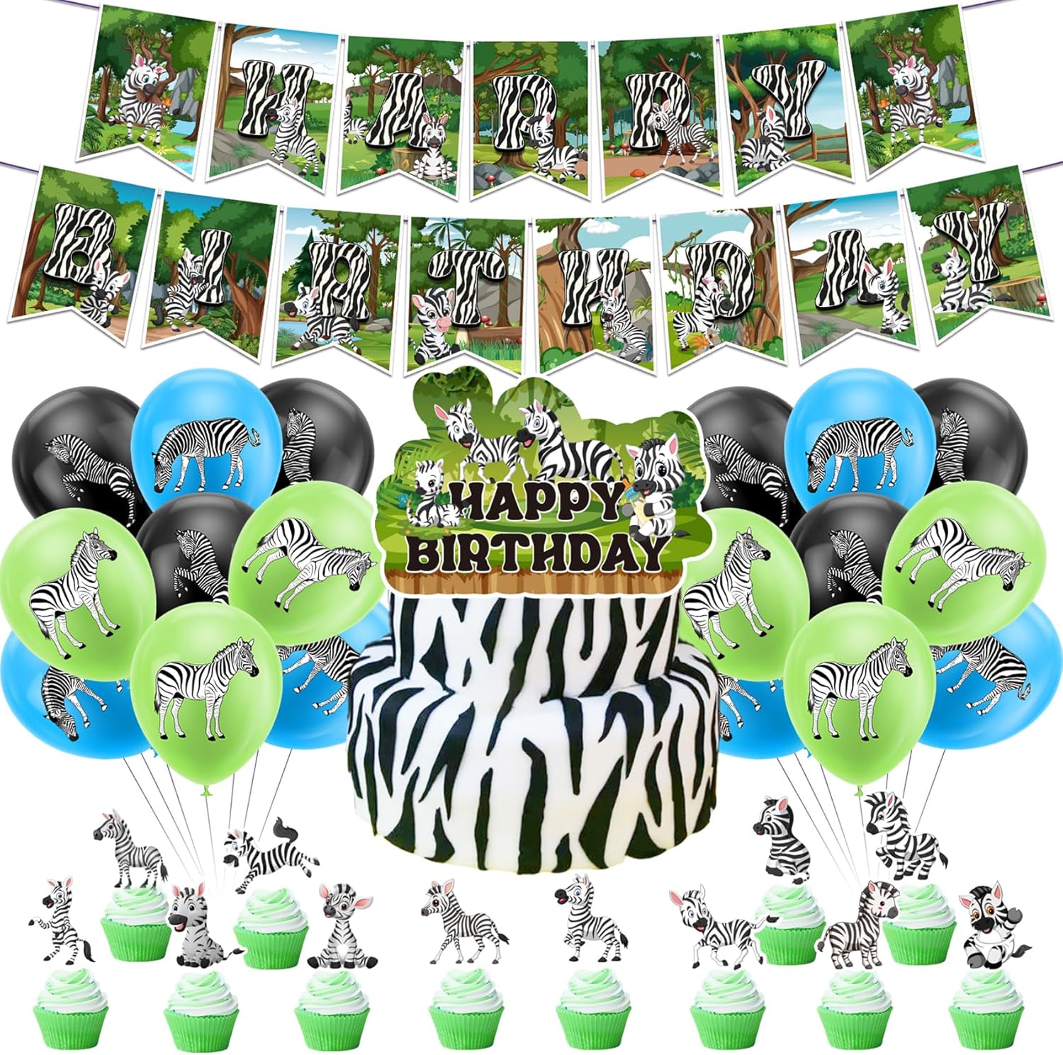 Amazon.com: Zebra Party Decorations Zebra Birthday Party Supplies ...