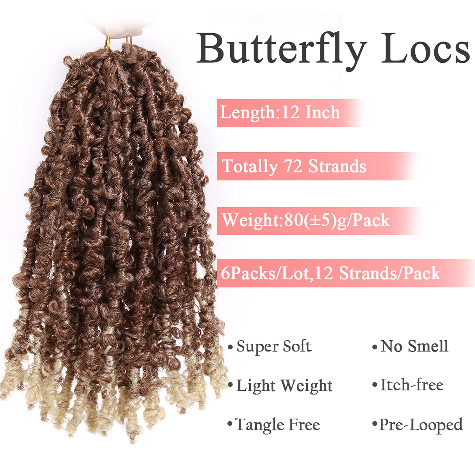 Snapklik.com : 12 Inch Bob Distressed Butterfly Locs Crochet Hair 6 ...