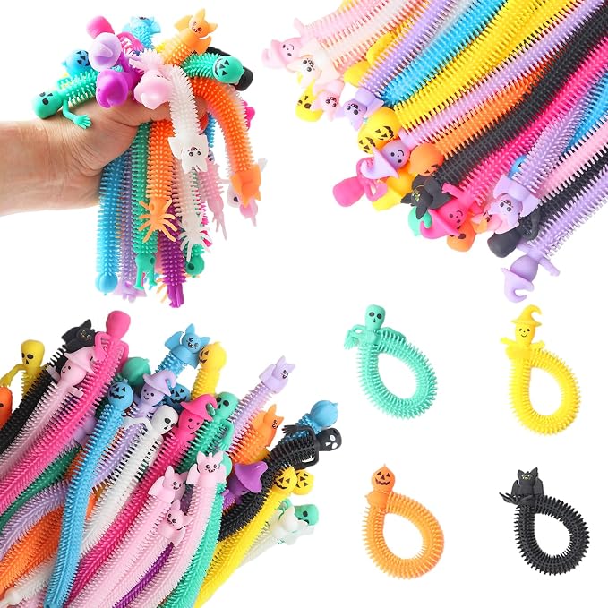 Amazon.com: 48 Pcs Halloween Stretchy Fidget Toy,Assorted Ghost Pumpkin ...