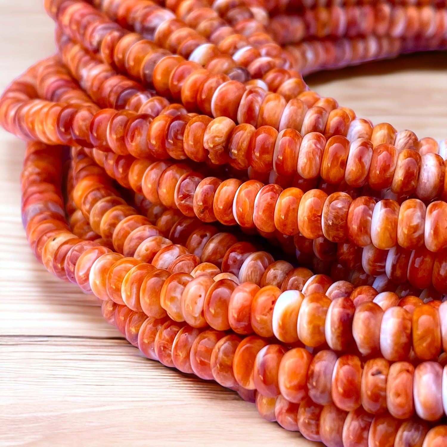 Amazon.com: ABCGEMS Mexican Orange Spiny Oyster Shell Beads (Hand ...