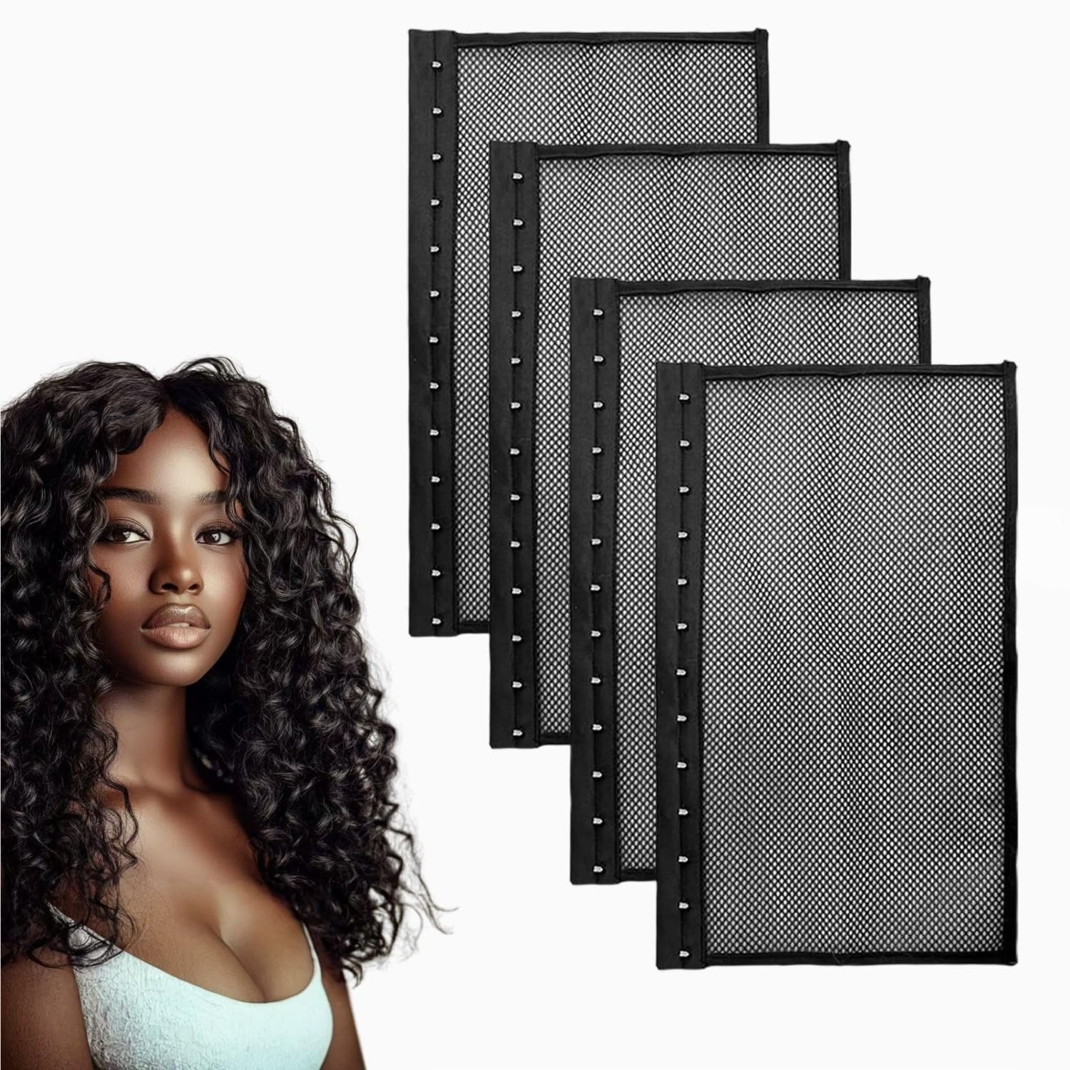 Amazon.com : 4 Pcs Lock Hair Stretcher for Natural Hair, Mesh Wrap to ...
