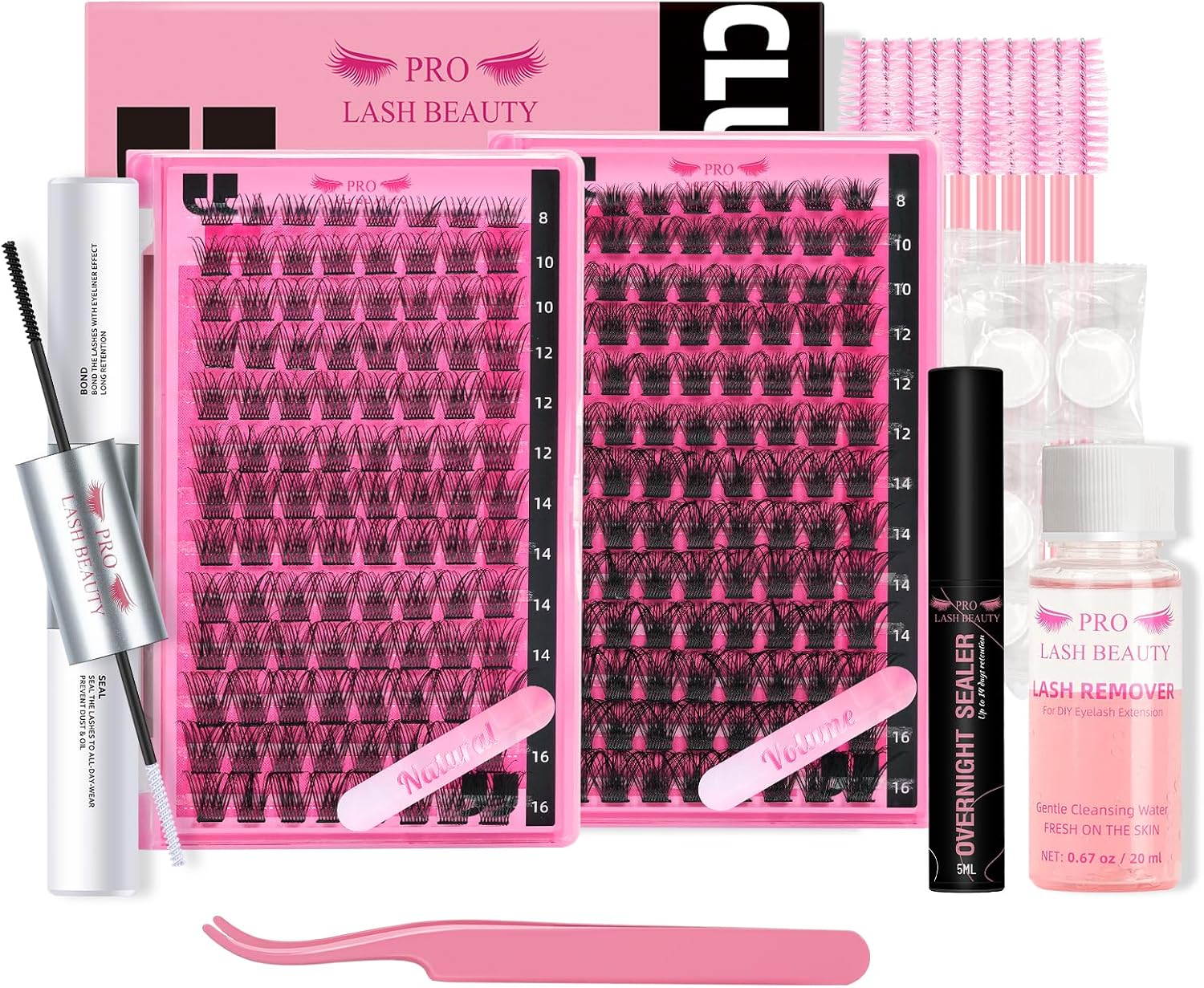 PRO DIY Lash Extension Kit Cluster Lashes Kit with 208 Pcs Lash ...