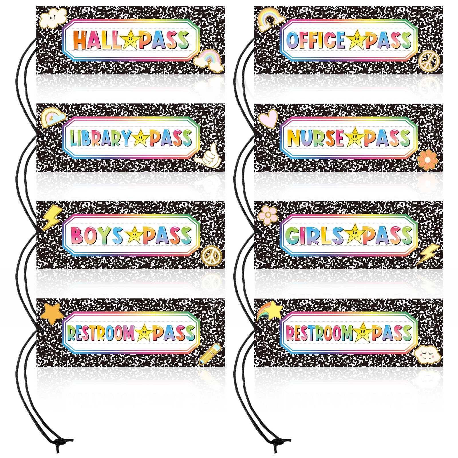 6 Plus Lanyard Hall Passes For Classrooms Heavy Duty Metal Hall Passes ...