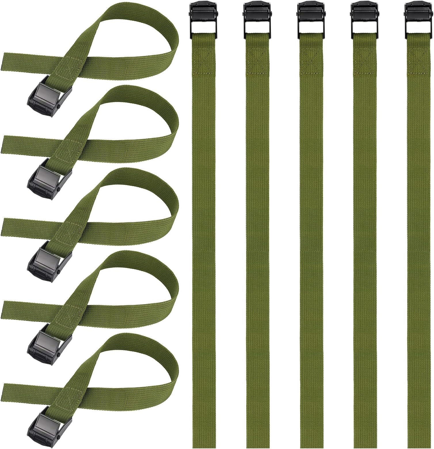 Hejo 10PCS Short Ratchet Straps, Green Ratchet Tie Down Straps with Cam ...