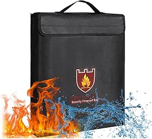 Fireproof Document Bag 15×12×3 inch Fire and Water Resistant Money Bag ...