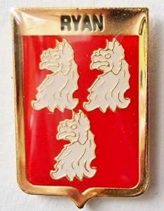 Amazon.com: Ryan Irish Ireland Family Surname Coat of Arms Pin Badge ...