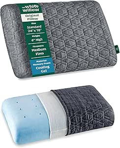 Amazon.com: The White Willow Cooling Pillow Gel Memory Foam Neck Pillow ...
