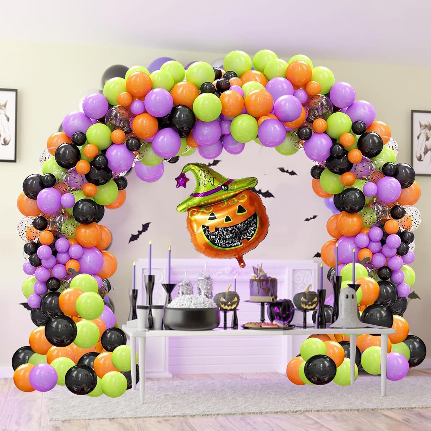 Amazon.com: Wrbin 124pcs Halloween Balloon Arch Kit, Halloween Balloons ...