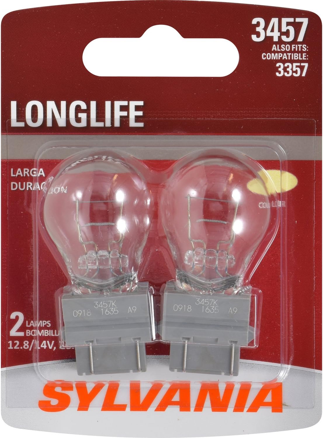 Sylvania 3457LL.BP2 3357/3457 Long Life Miniature Bulb, (Contains 2 ...