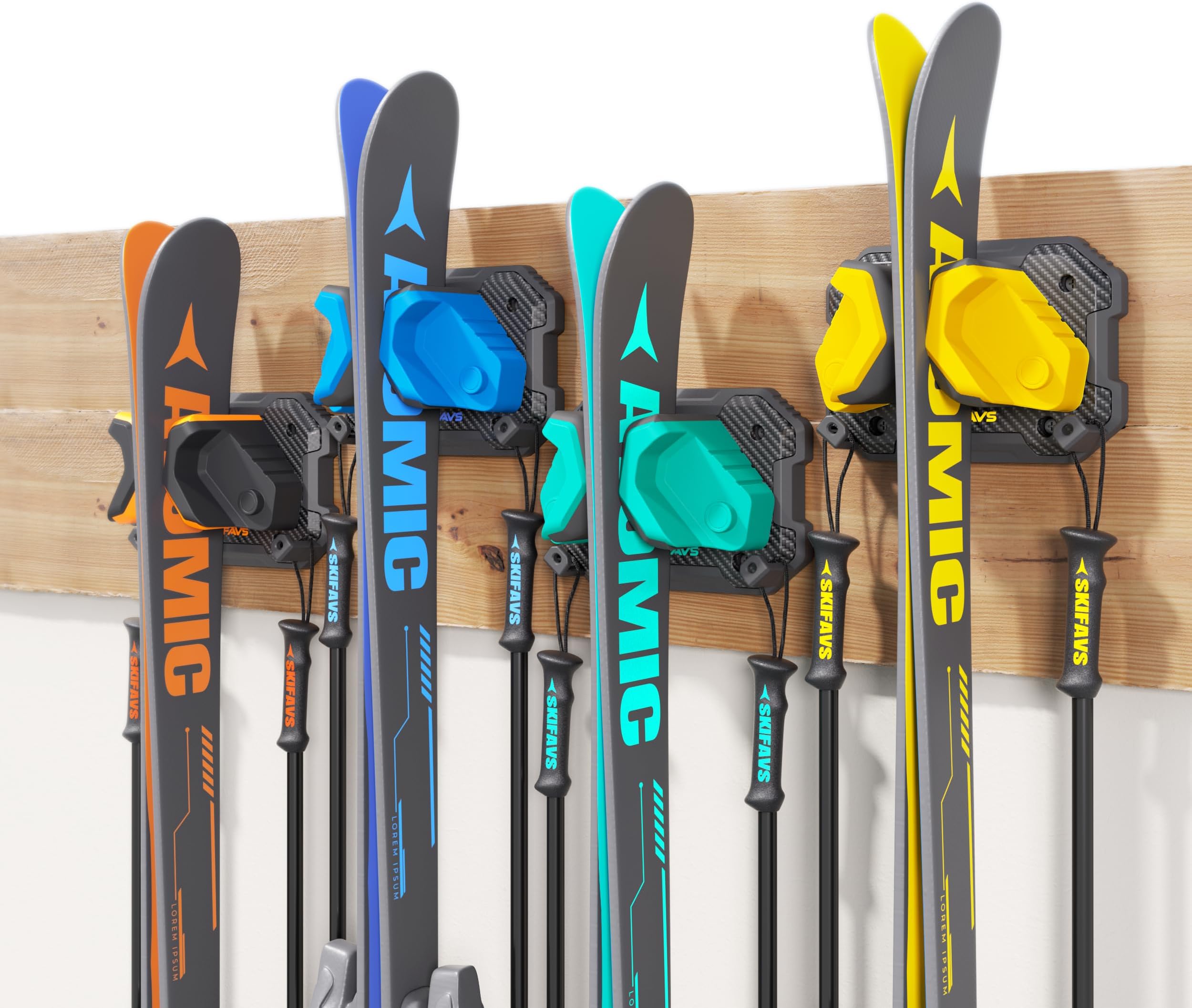 Amazon.com: Foozet Ski Storage Rack with Ski Poles Storage Rack Wall ...