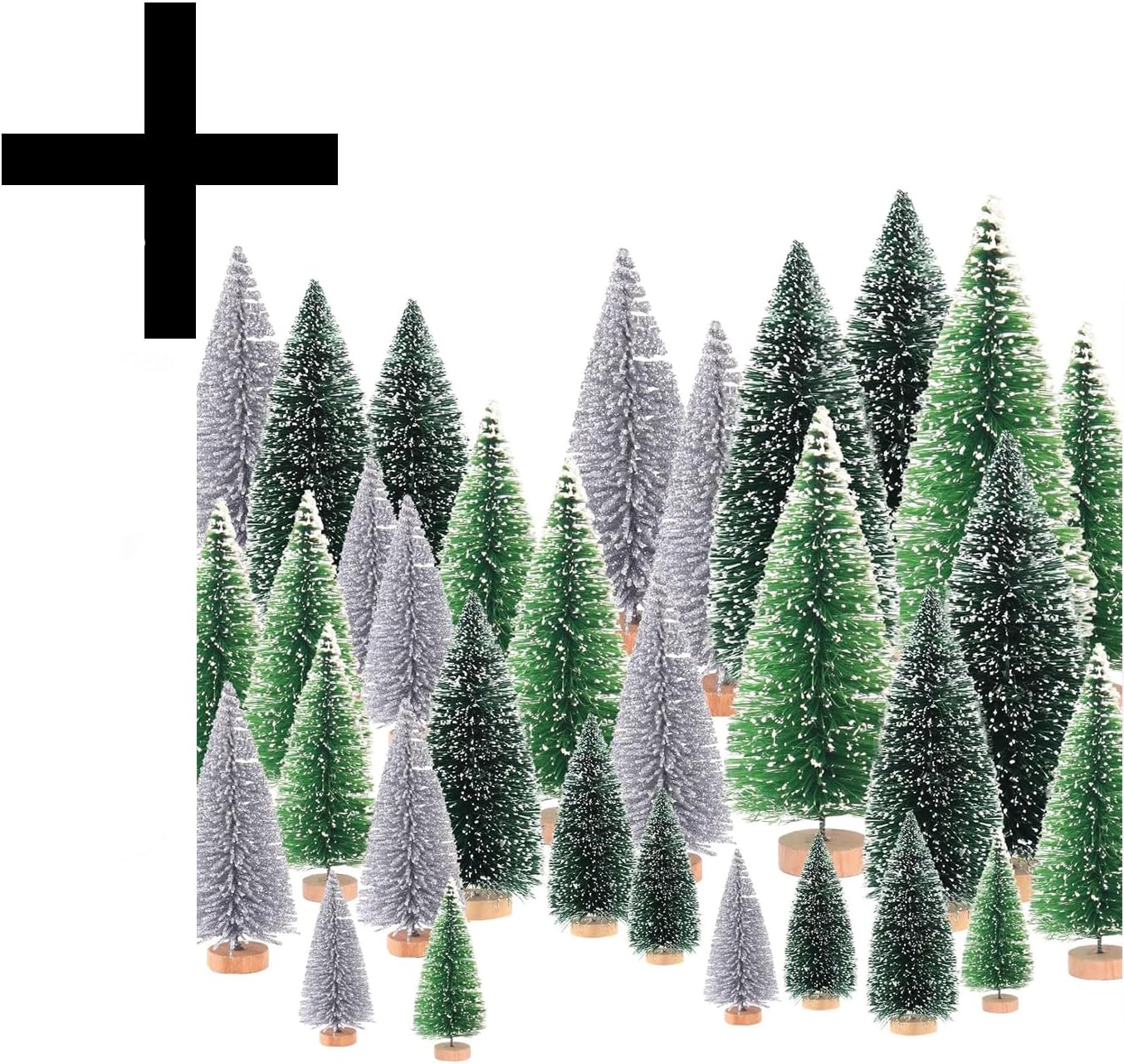 Amazon.com: 4pcs Mini Christmas Trees + 30Pcs Miniature Christmas Trees ...