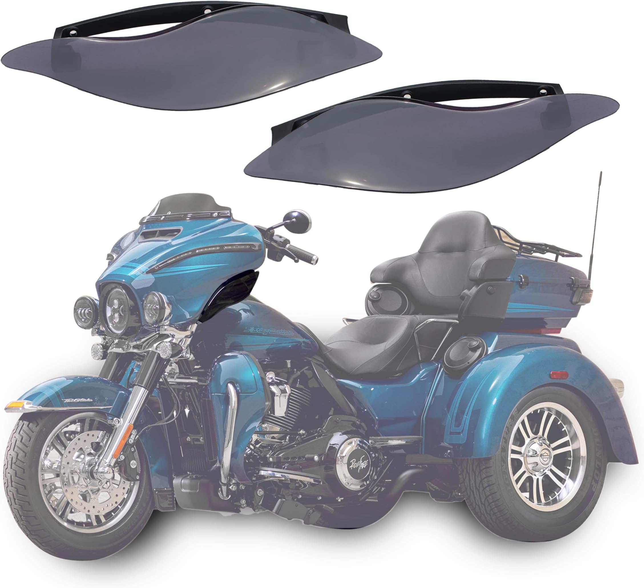 Amazon.com: KAKABAS Dark Smoke Wind Deflectors Side Wings Compatible ...