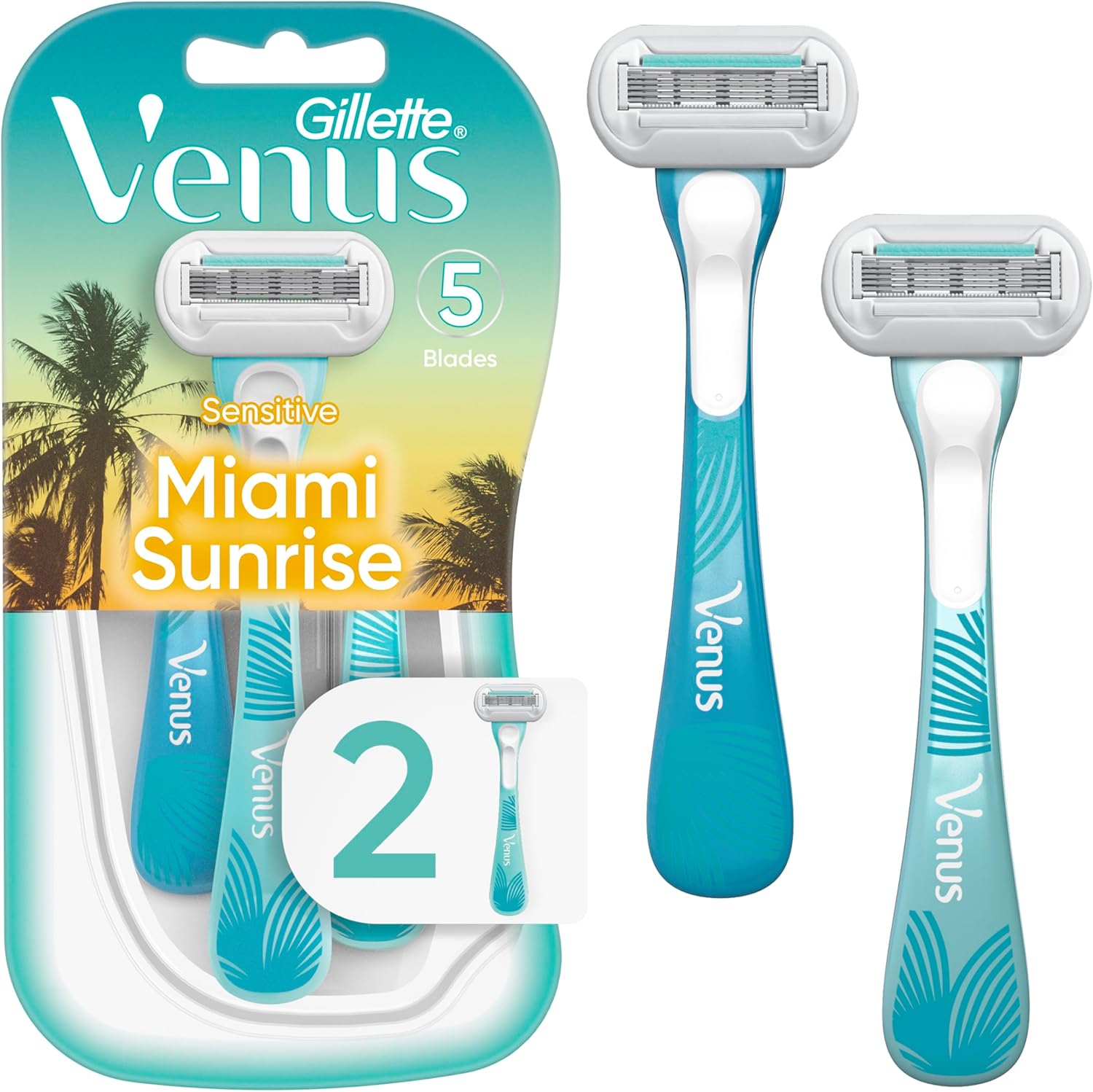Gillette Venus Miami Sunset Smooth Sensitive, Disposable Women's Razors ...