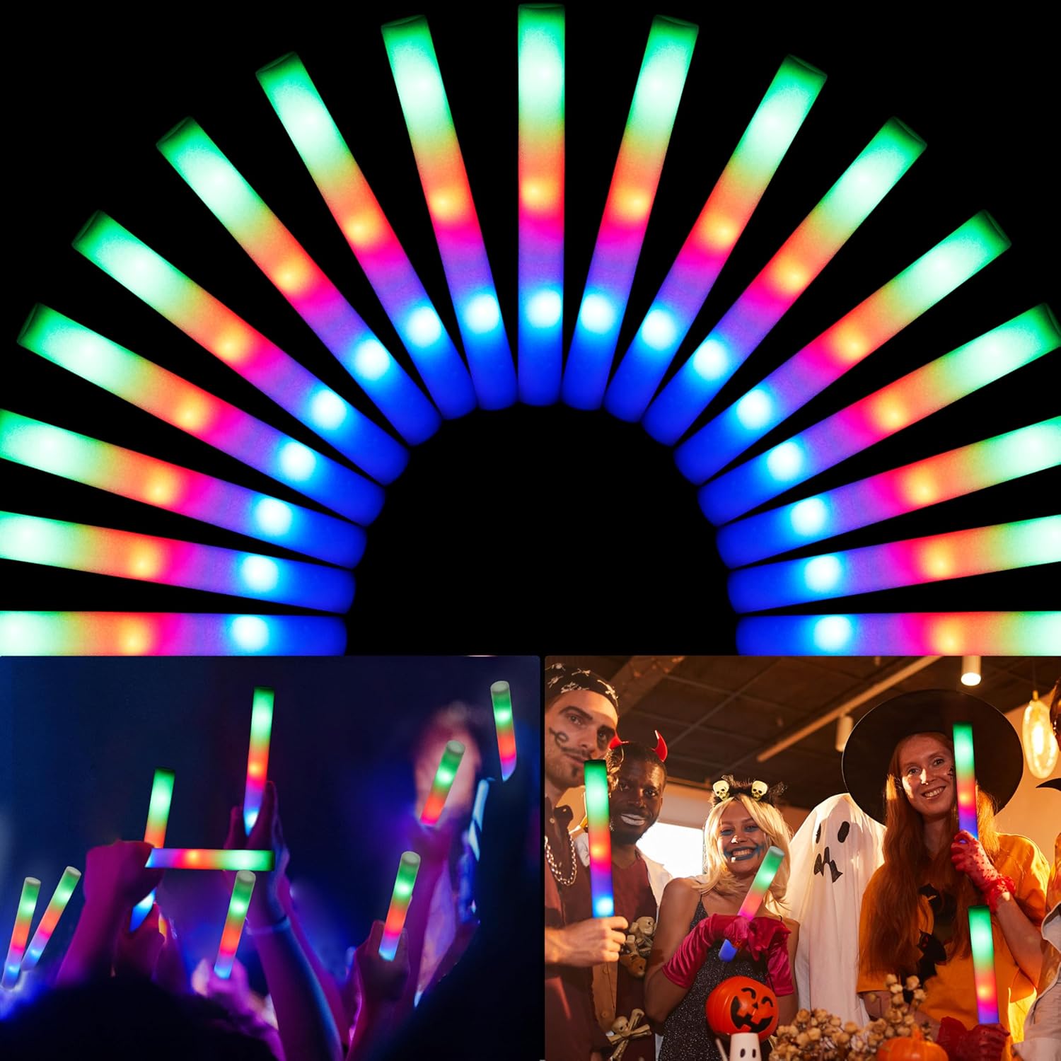 Amazon.com: JOYIN 24 PCS Foam Glow Sticks, Foam Light Up Wands with 3 ...