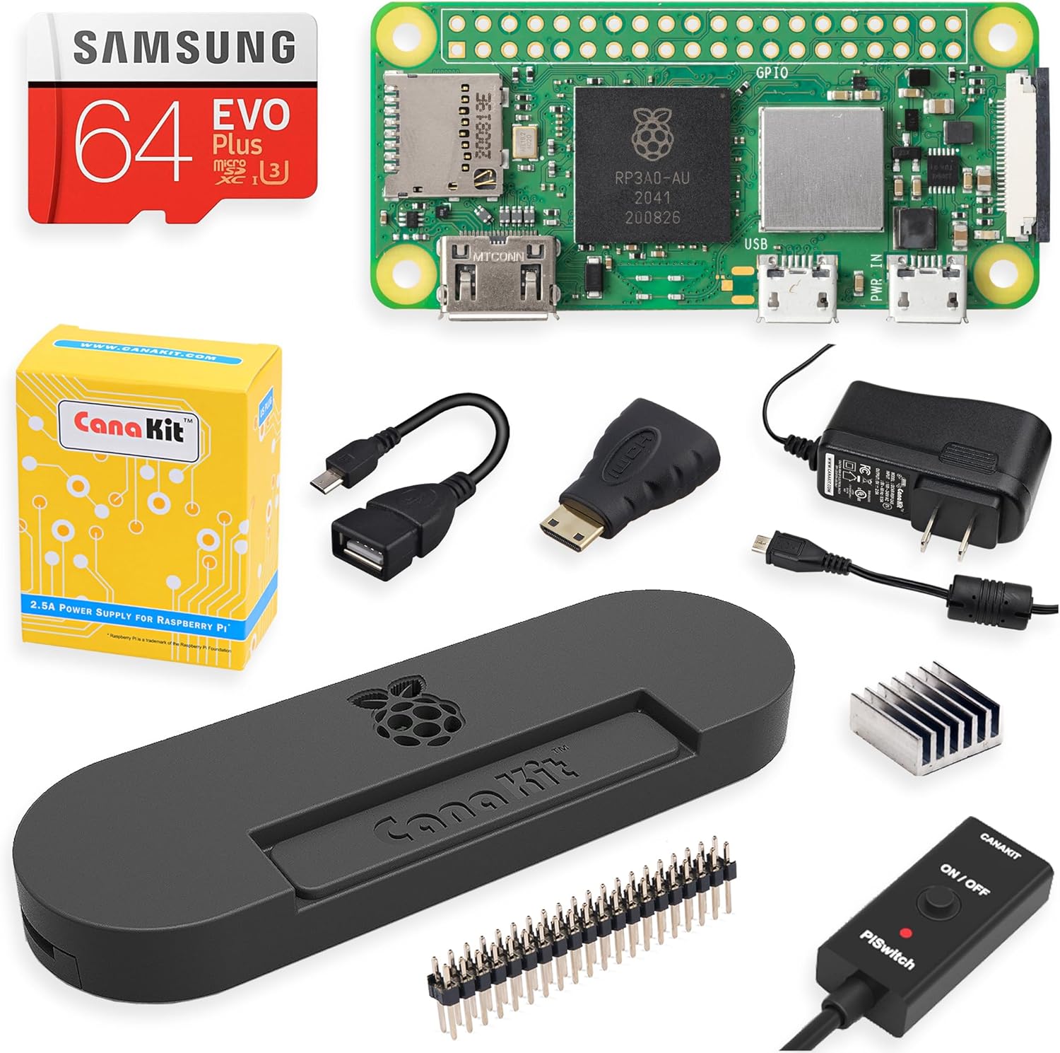 Amazon.com: CanaKit Raspberry Pi Zero 2 W Starter MAX Kit (64GB Edition ...