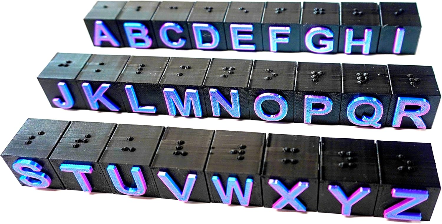 Amazon.com: Braille ABC Alphabet Blocks - Raised Dots Tactile ...