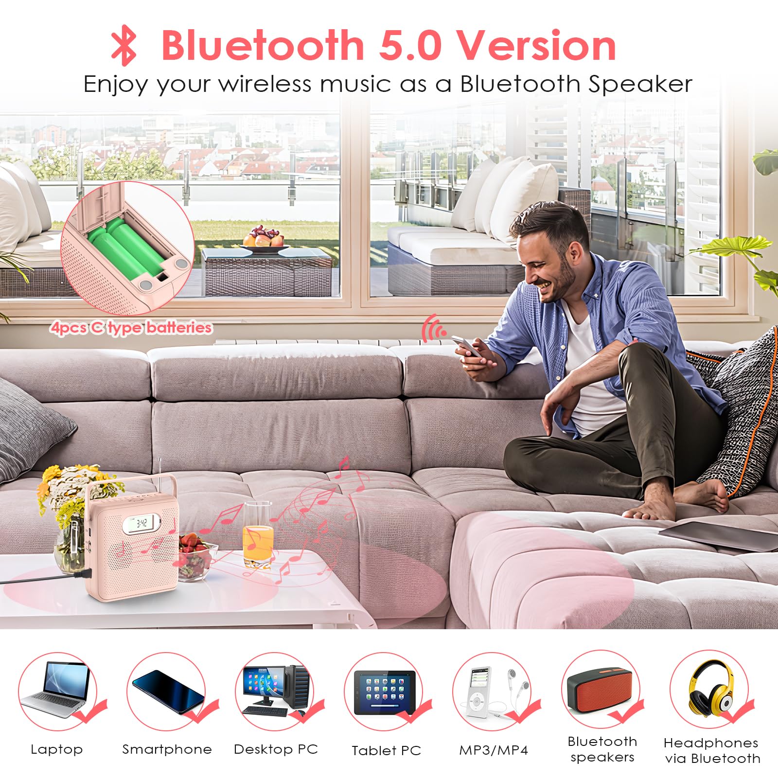 Snapklik.com : Gueray Portable CD Player, Bluetooth CD Player