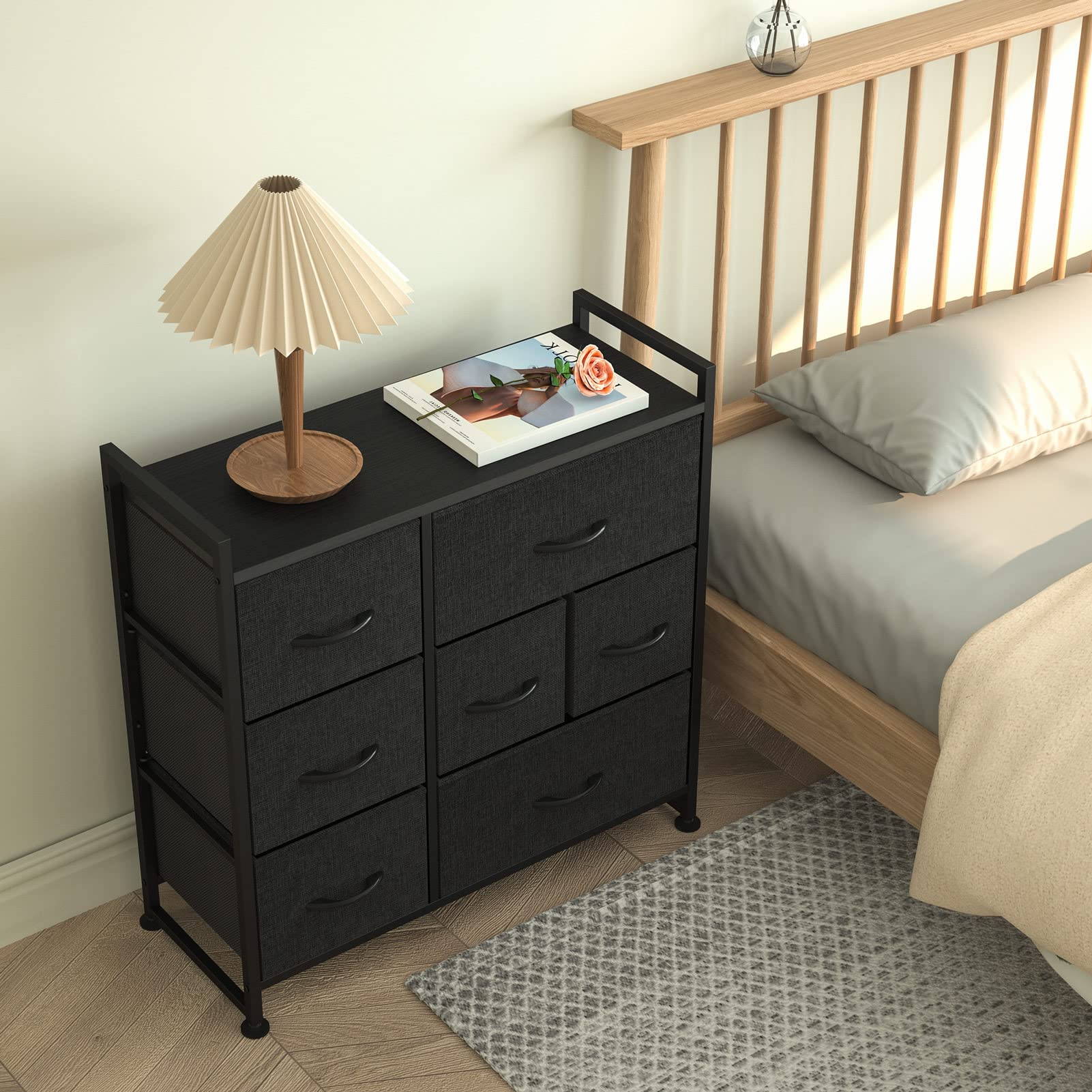 JSungo TV Stand for Living Room, Fabric Dresser with 7 Removable ...