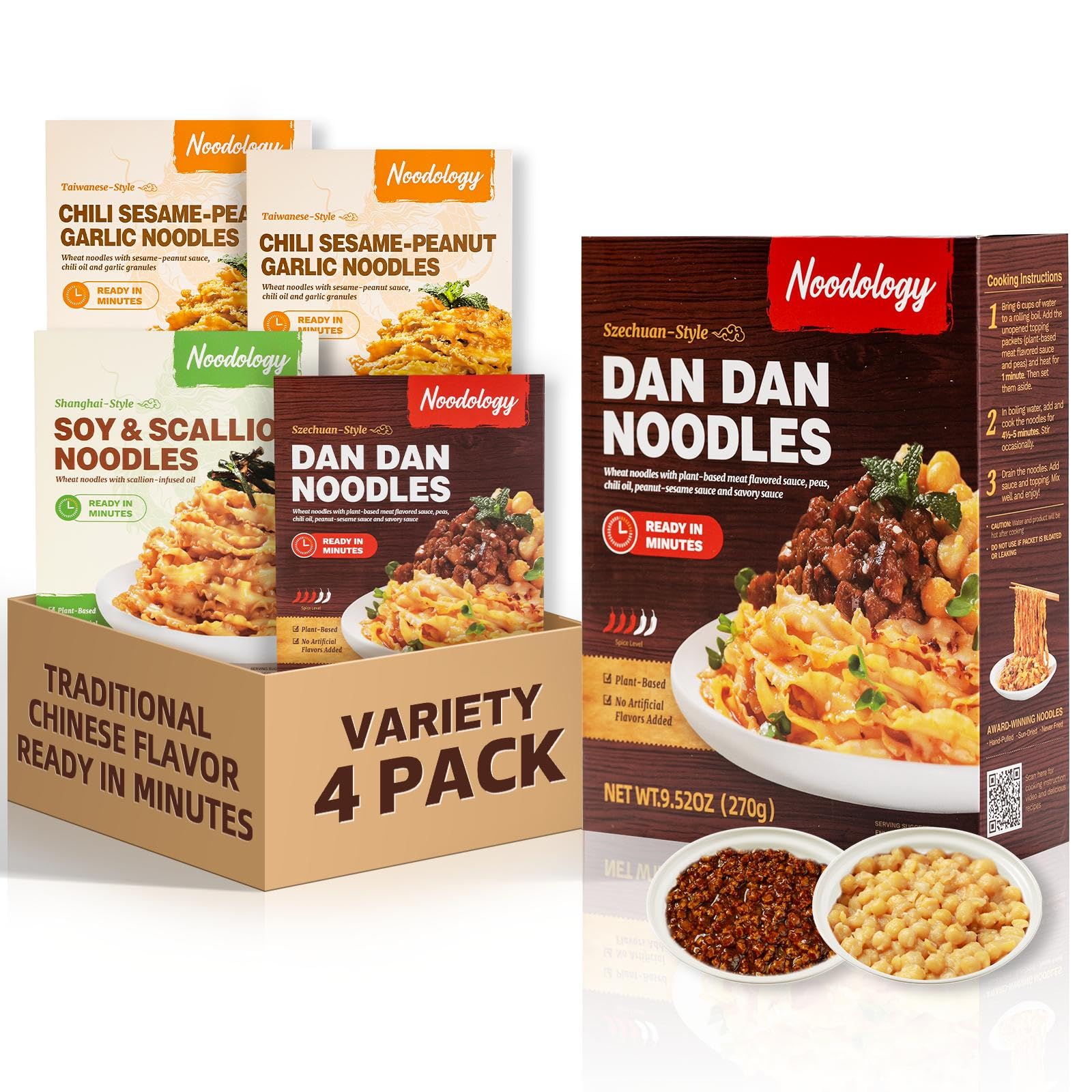 Amazon.com: Noodology Szechuan, Shanghai, Taipei Saucy Noodles Dishes ...