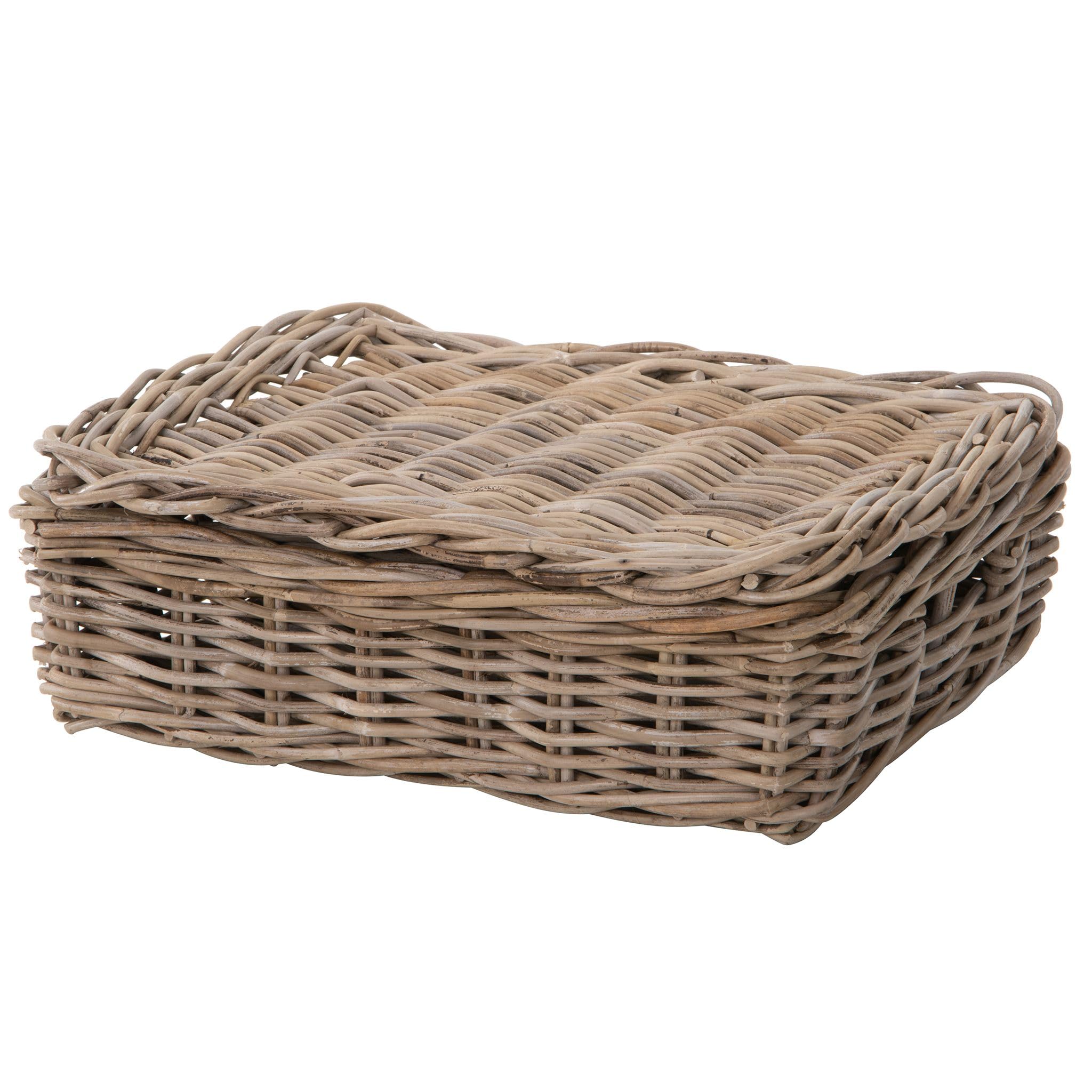 Amazon.com: Rectangular Underbed Storage Bin with Lid - Rattan Basket ...