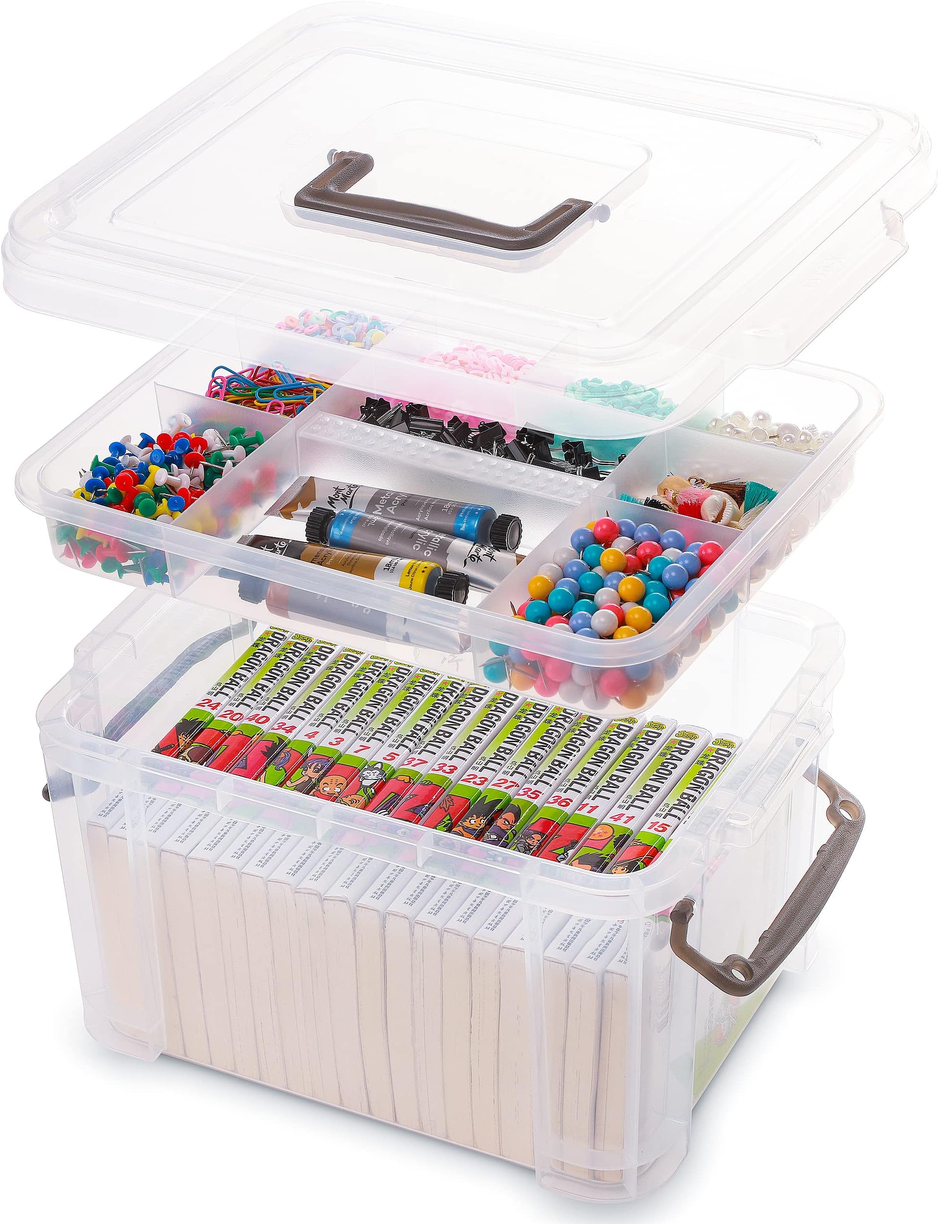 Amazon.com - Citylife 2 Packs 17 QT Plastic Storage Bins Clear Storage ...