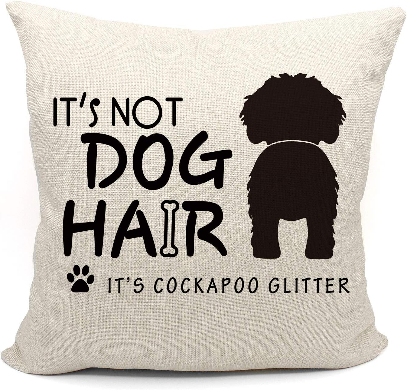 Amazon.com: It's Not Dog Hair It's Cockapoo Glitter Throw Pillow Case ...