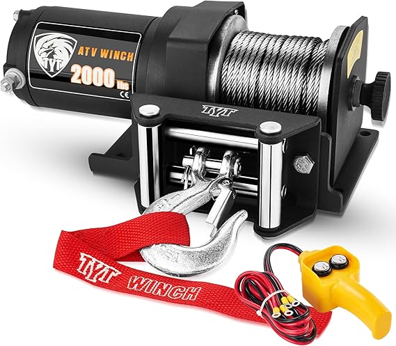 TYT 2000 lb. Advanced Load ATV/UTV Electric Winch Kits, 12V Steel Cable ...