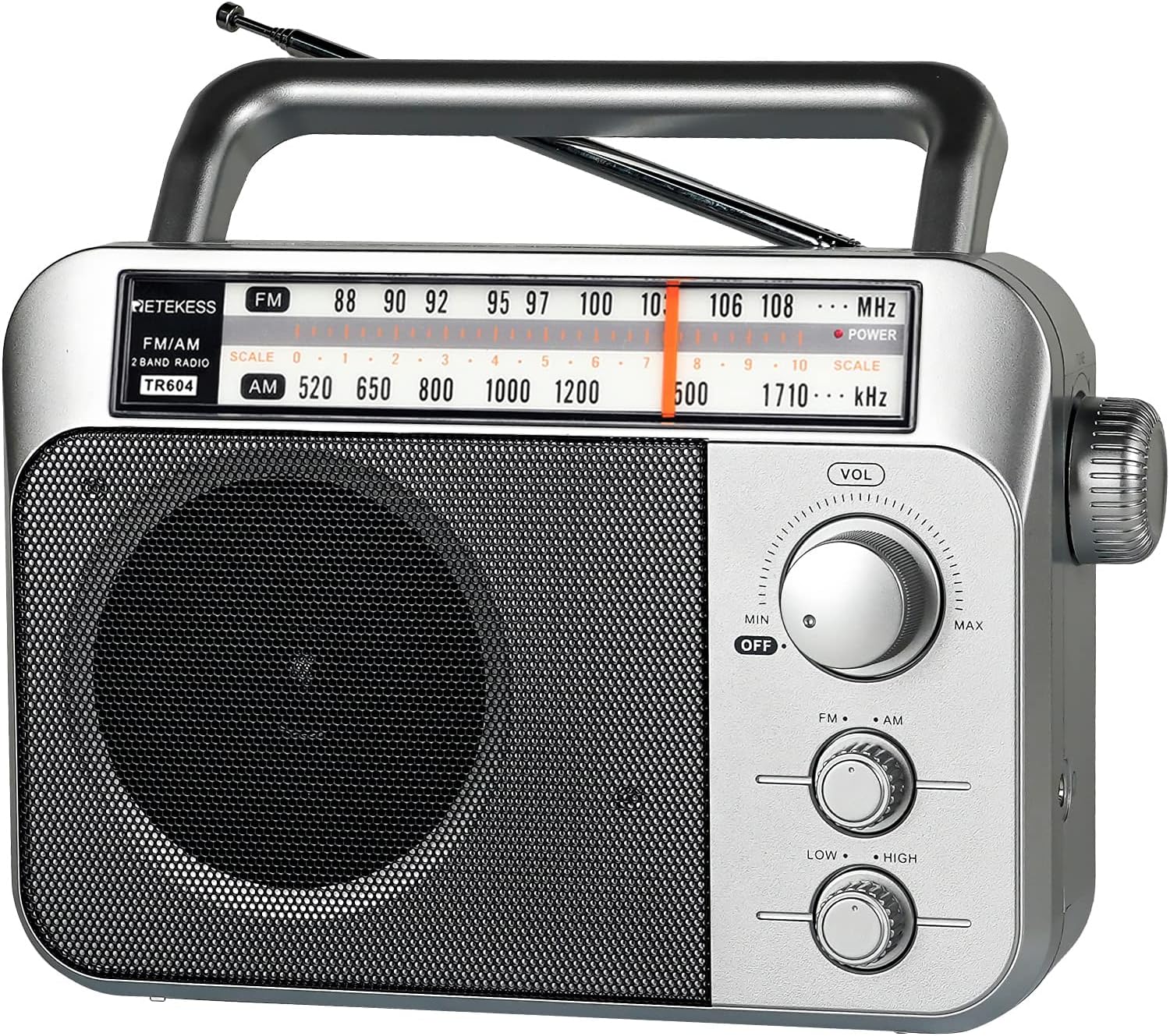 Retekess TR604 Portable Radio FM AM,Battery Radio,Oblique Screen,Easy ...