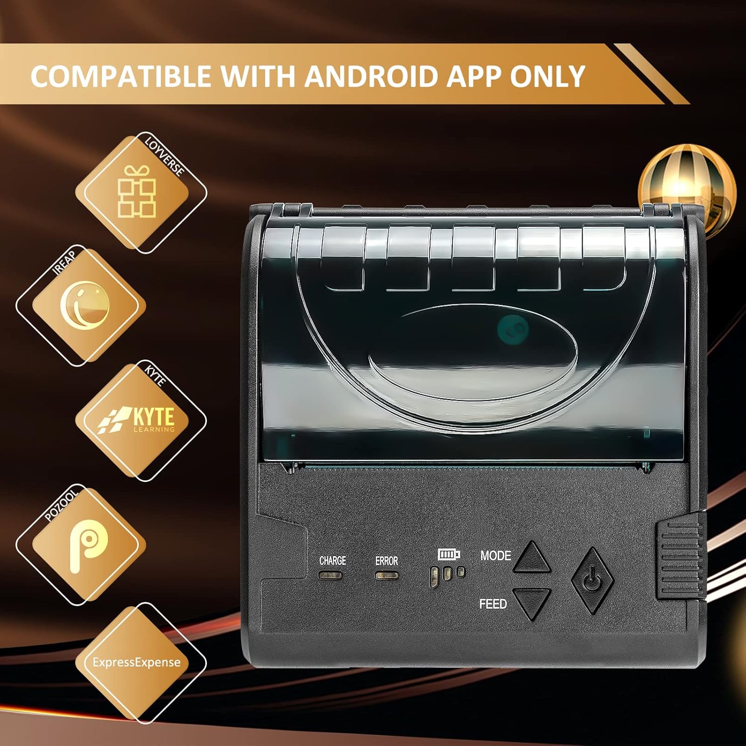 Buy SNADUU Bluetooth Receipt Printer Portable 80mm Thermal Receipt ...