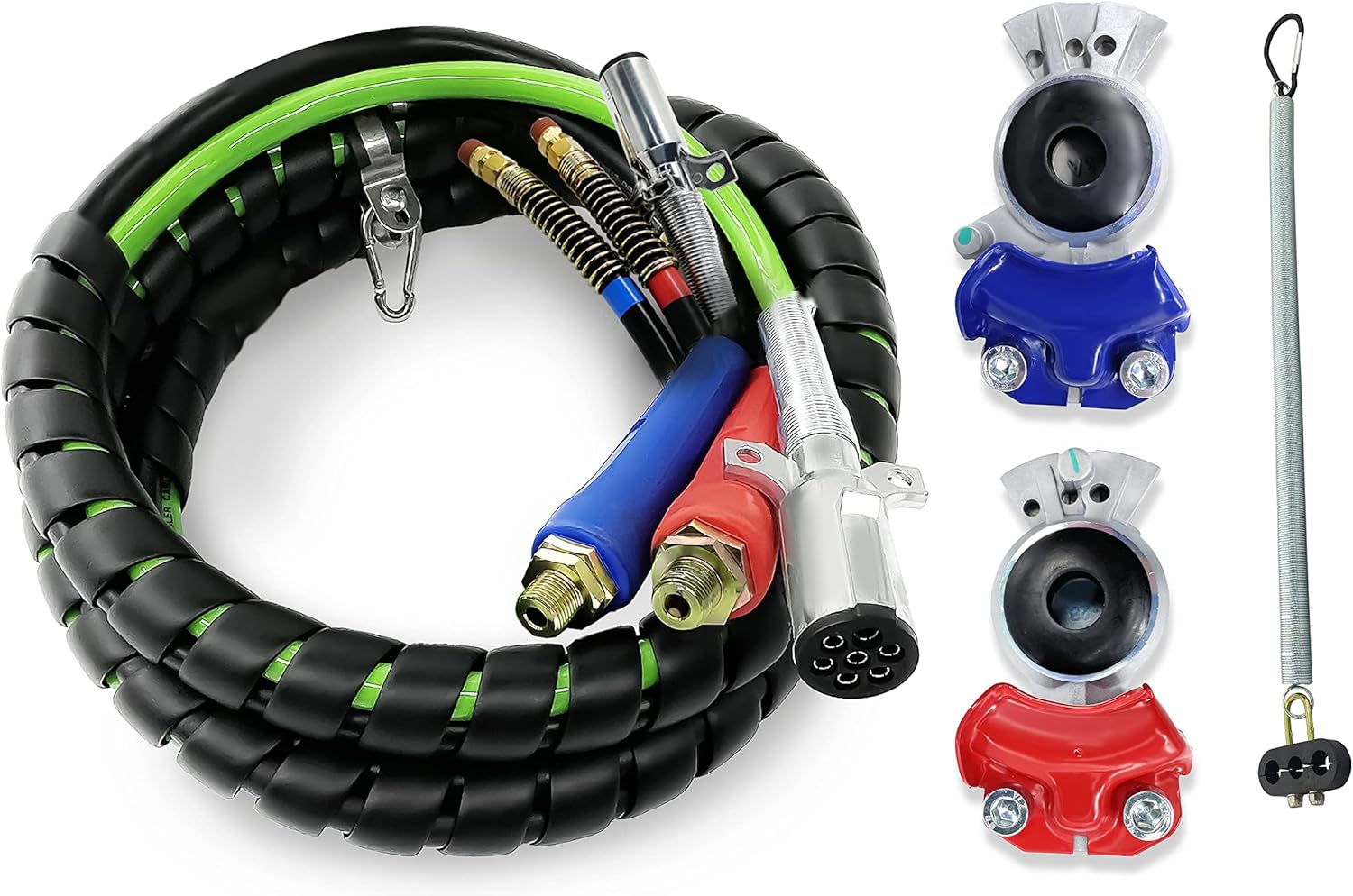Amazon.com: Torque 15ft 3 in 1 ABS & Air Power Line Hose Wrap 7 Way ...