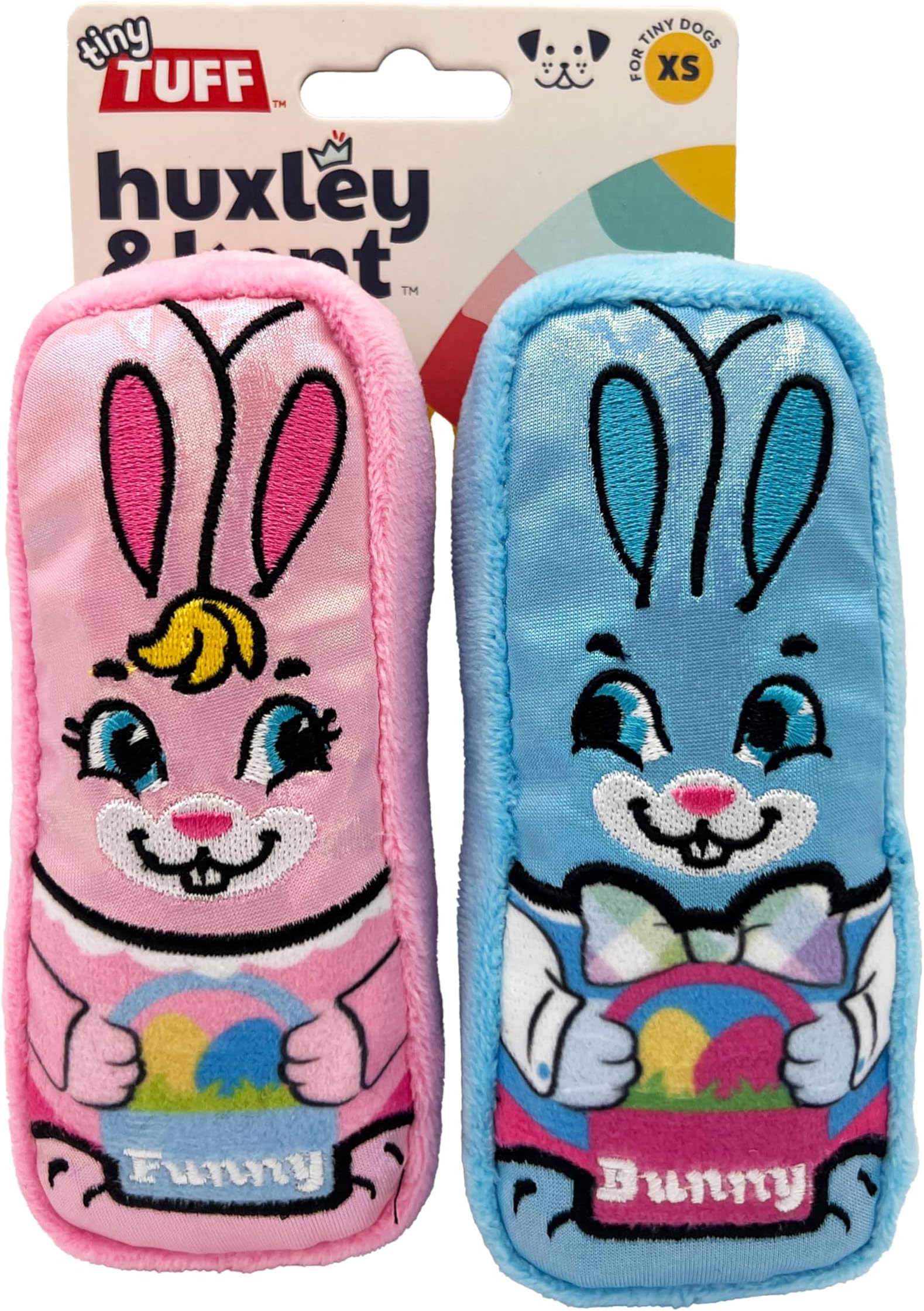 Pet Supplies : Huxley & Kent Tiny Tuff | Funny Bunnies | Easter/Spring Extra Tough Dog Toy for ...