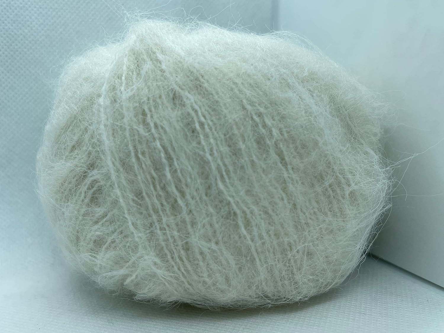 Amazon.com: Ecru Fuzzy Yarn - #2 Weight (Fine) Acrylic Mohair Wool ...