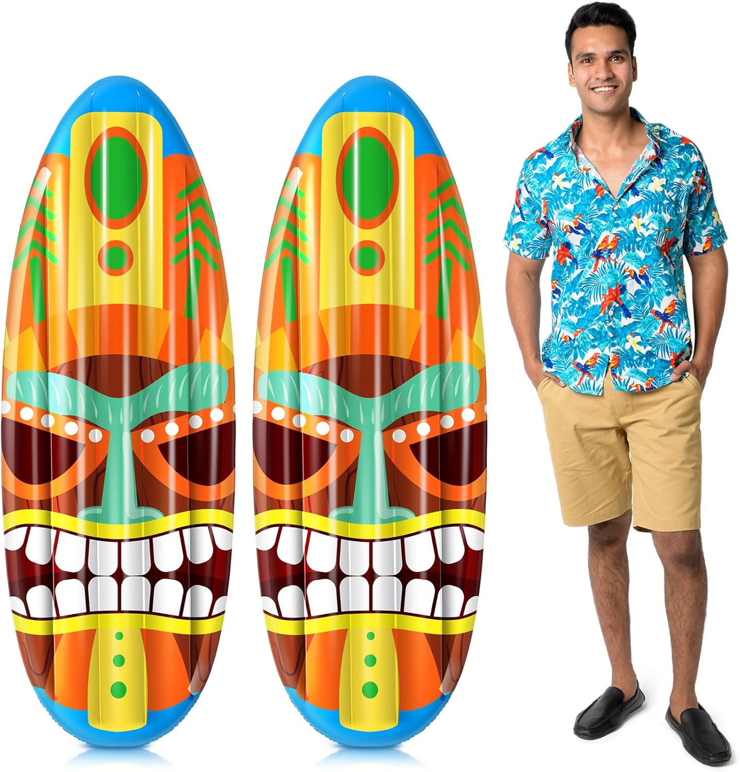 Amazon.com: Hollowfly 2 Pcs Tiki Inflatable Surfboard Hawaiian ...