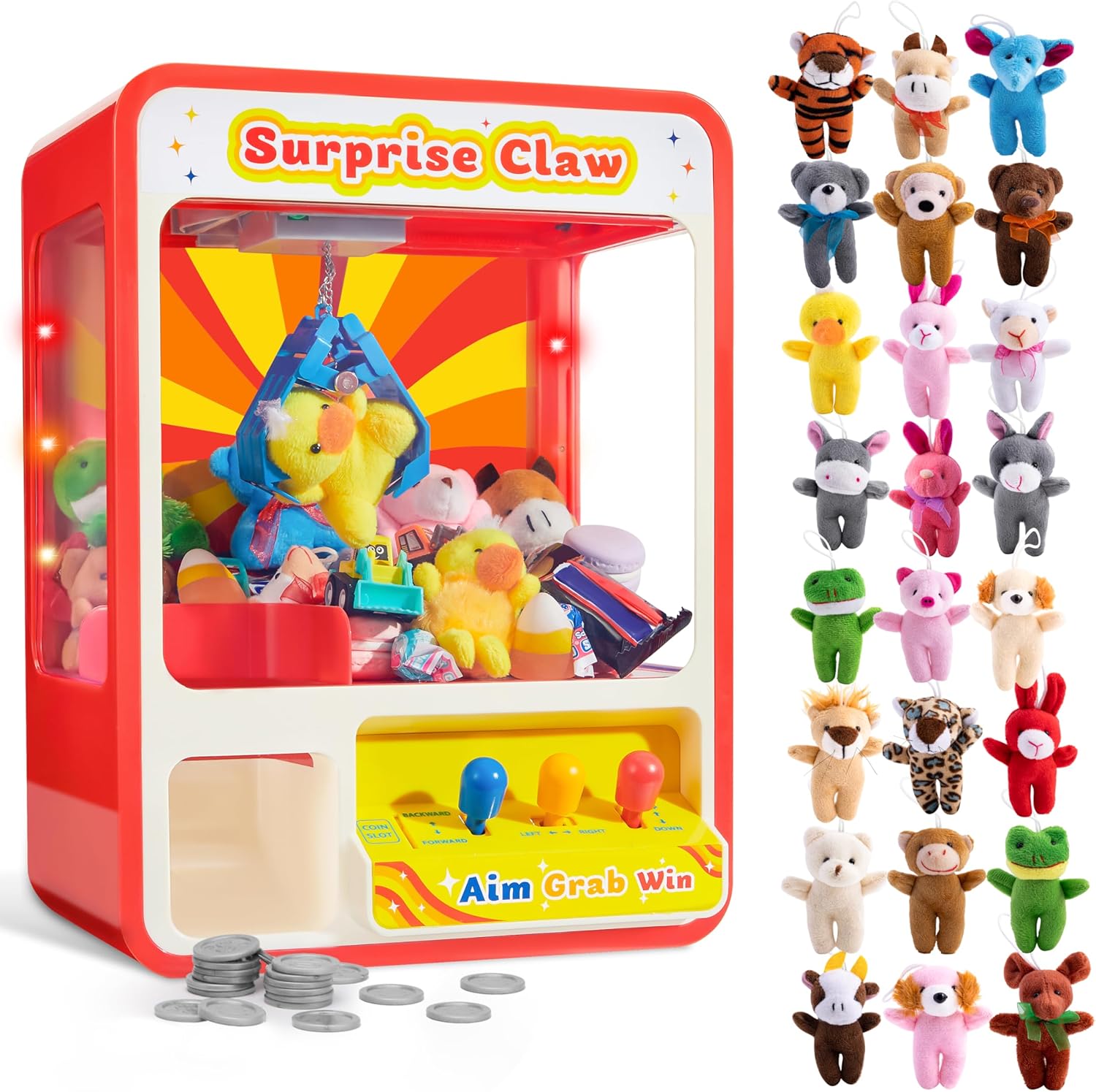 Amazon.com: JOYIN Claw Machine with 24 Pcs Mini Animal Plush Toys for ...