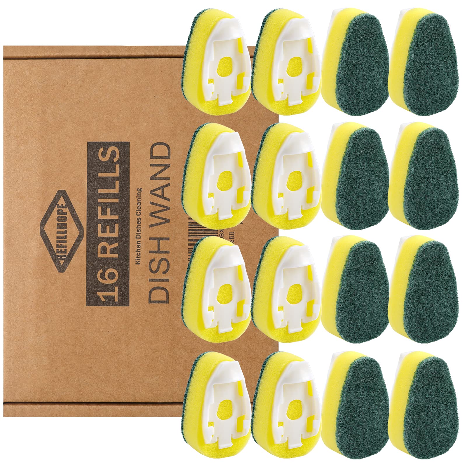 Amazon.com: Dish Wand Refills 16Pack, Dishwand Sponges Replacement ...