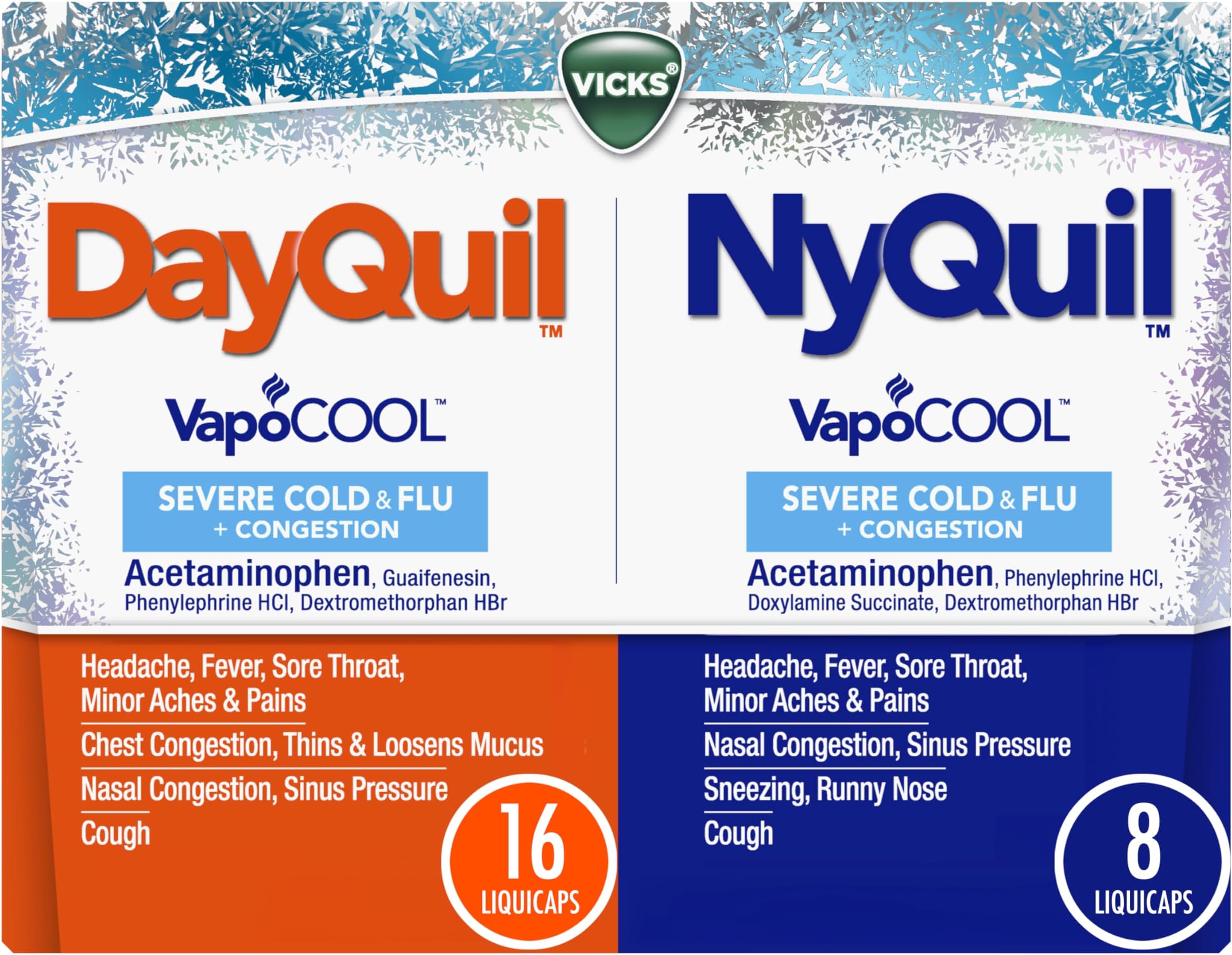 Amazon.com: Vicks DayQuil and NyQuil VapoCOOL SEVERE Combo Cold & Flu ...