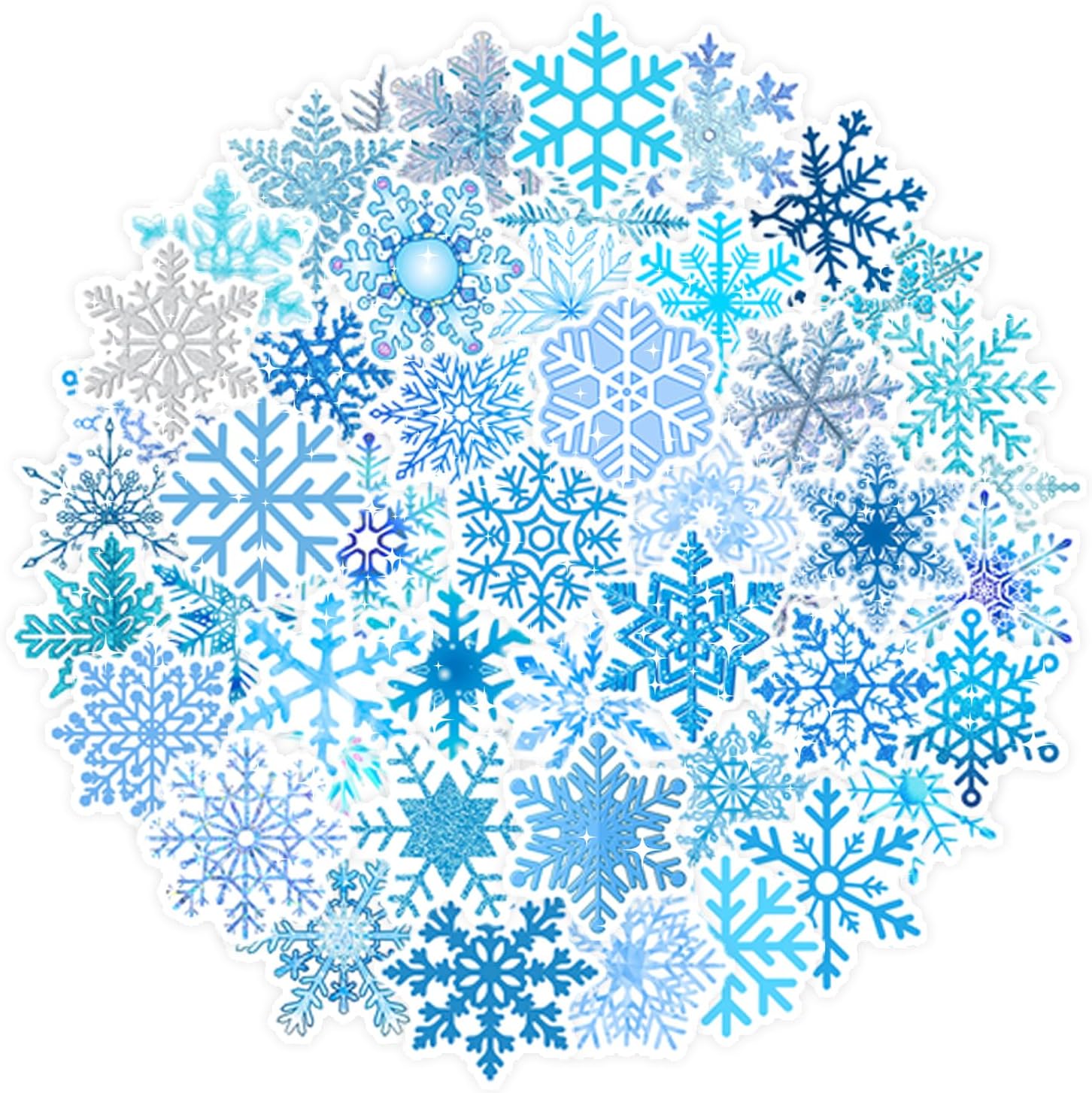 Amazon.com: Snowflake Stickers, Winter Snowflake Stickers 50PCS ...