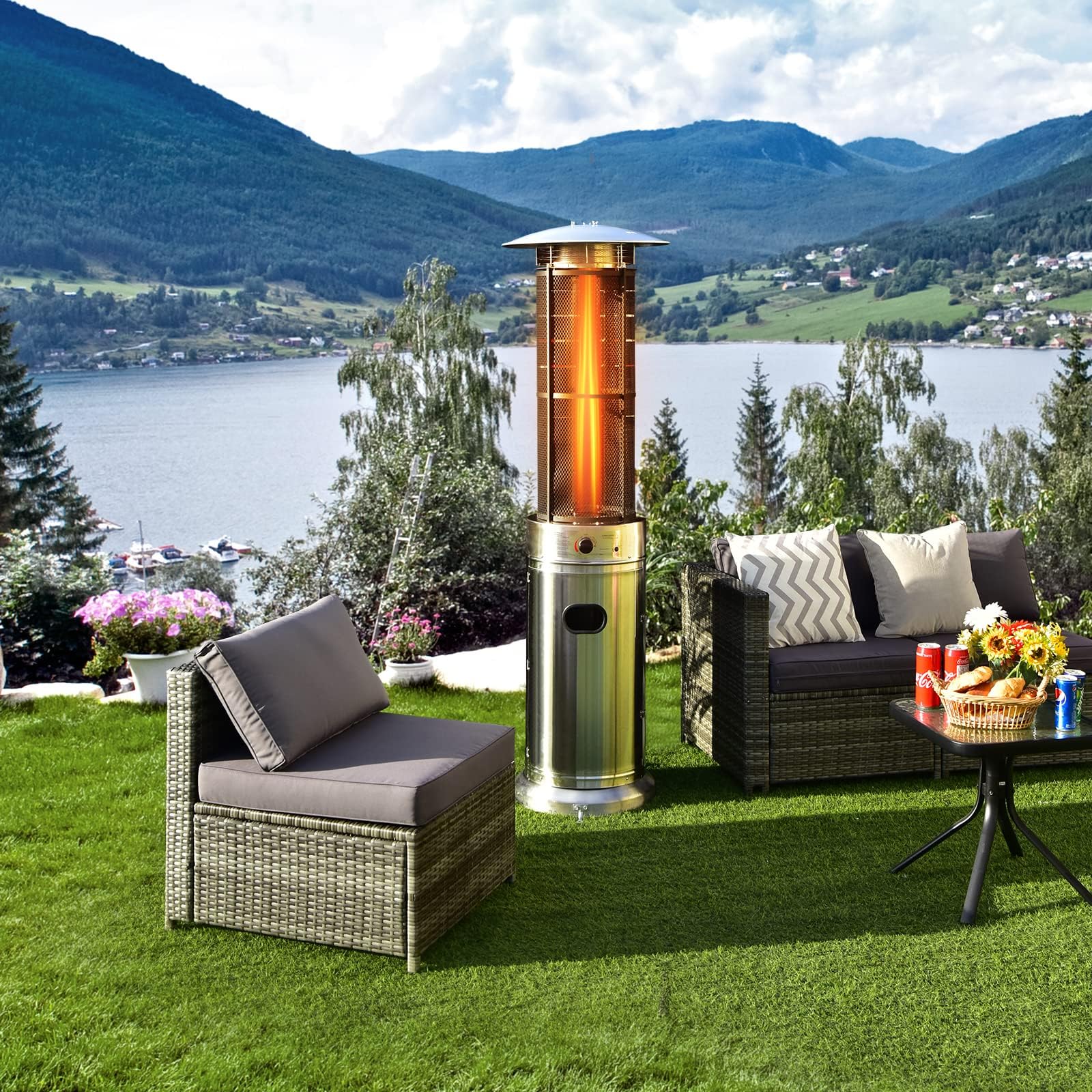 Amazon.com : Happygrill Patio Heater, Outdoor Round Space Heater with ...