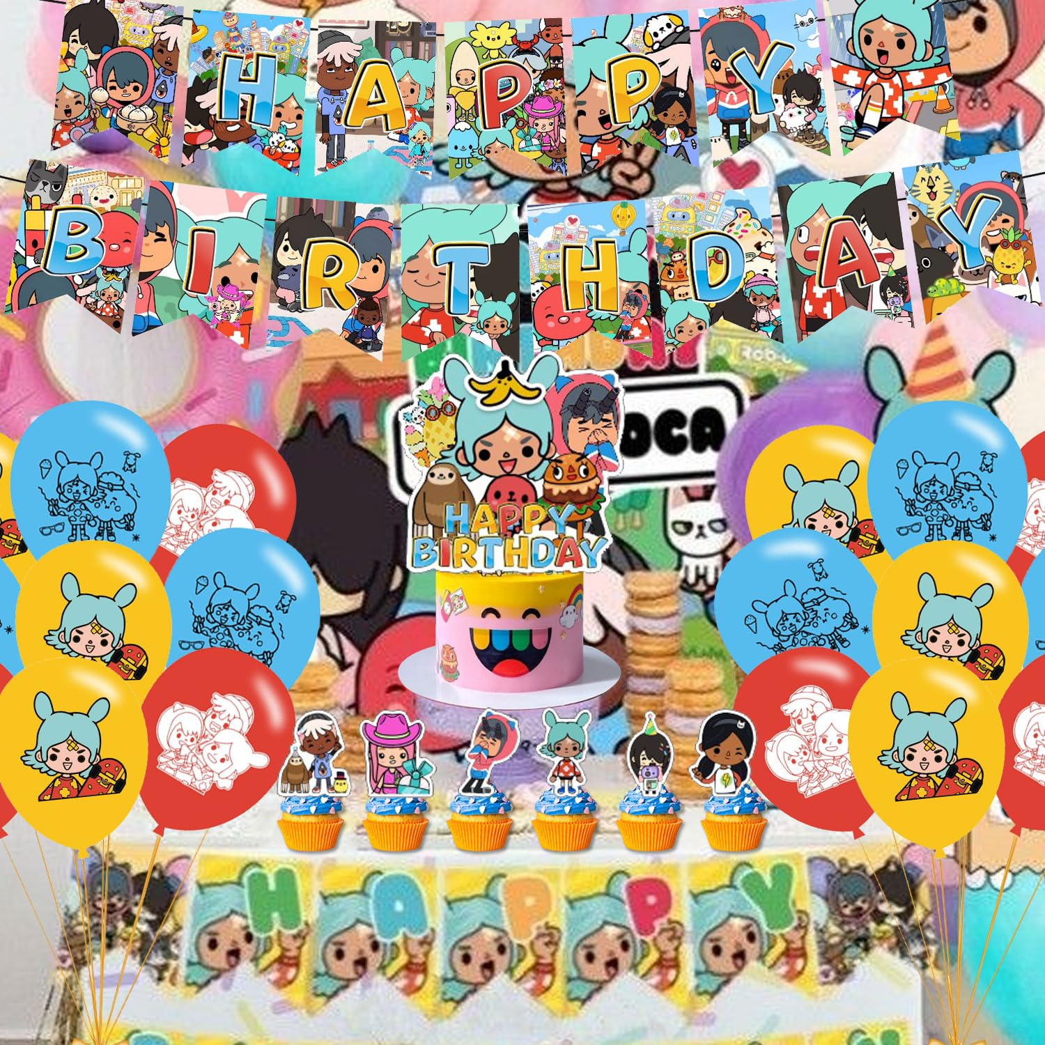 Snapklik.com : Toca Life World Theme Party Supplies,Toca Bo-ca Birthday ...