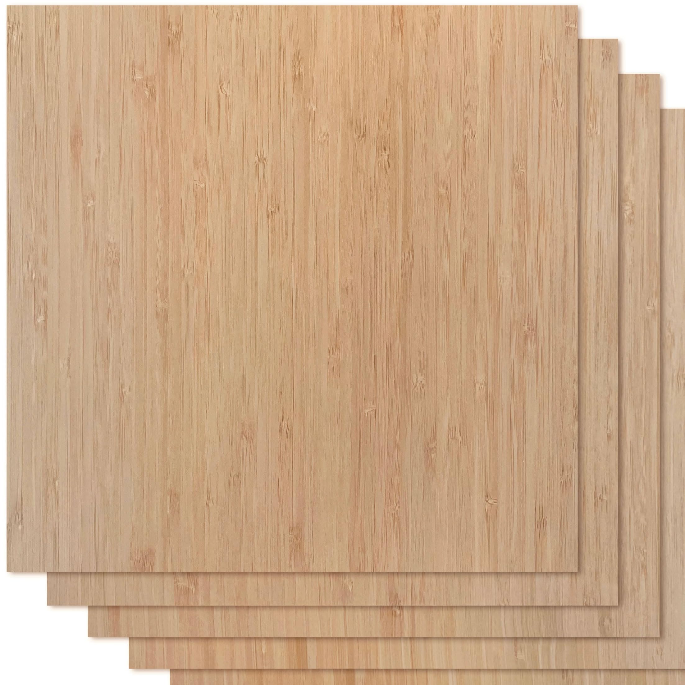 Buy Proflex Bamboo Plywood 6pcs, 1/8" x 12” x 12” Real Wood Plywood ...