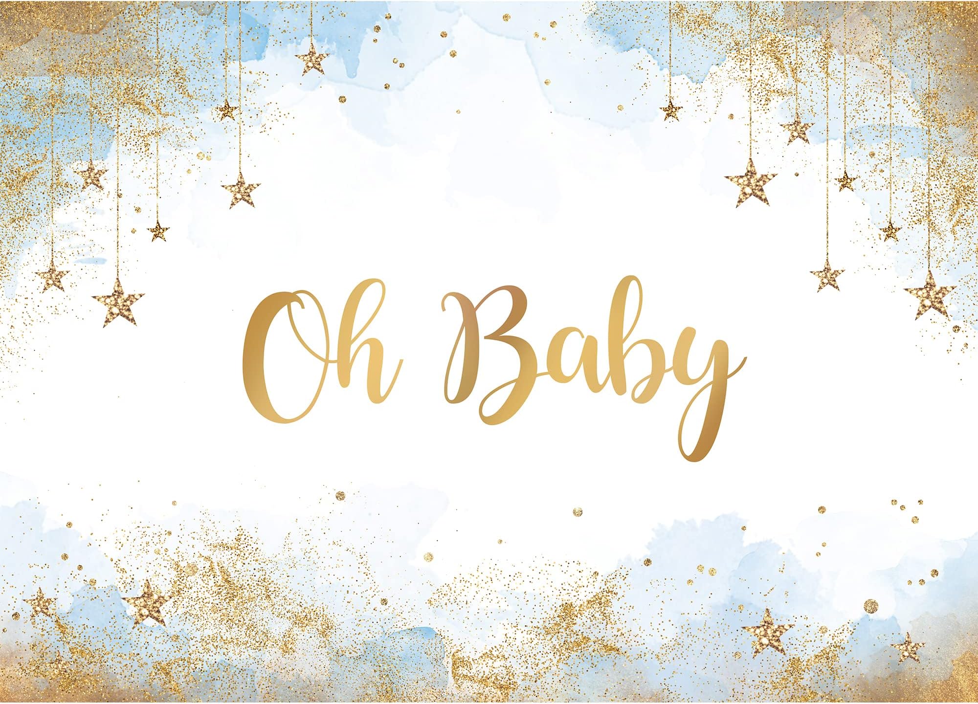 Amazon.com : Newsely Oh Baby Sign Backdrop for Baby Shower Boys ...