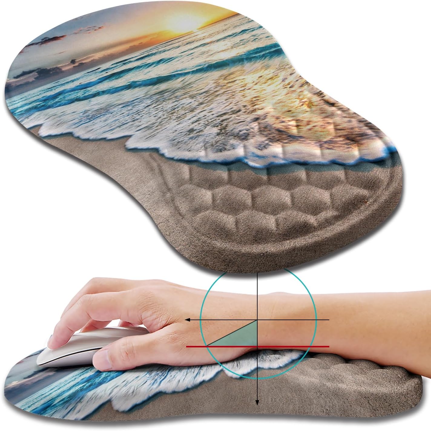 Amazon.com: Hokafenle Ergonomic Mouse Pad Wrist Support with Massage ...