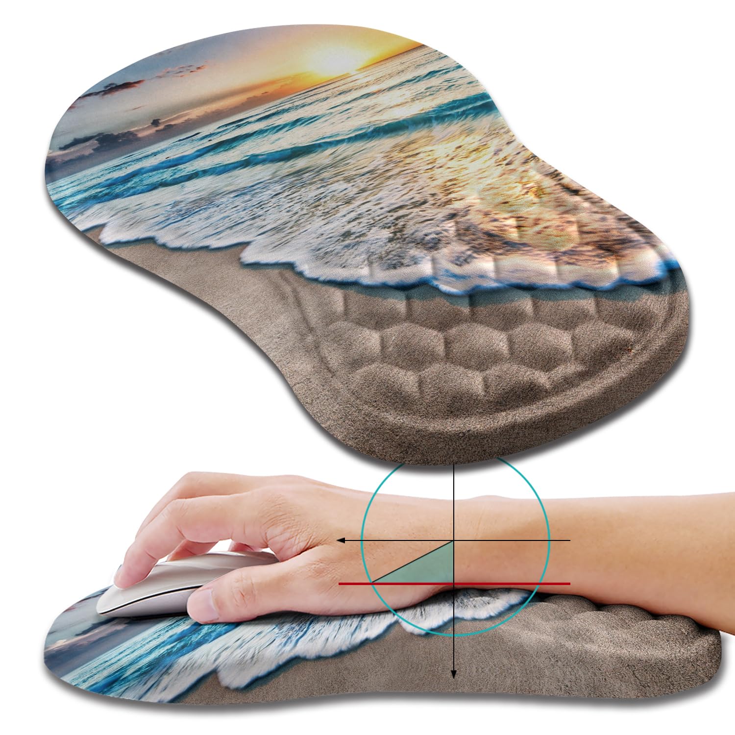 Amazon.com: Hokafenle Ergonomic Mouse Pad Wrist Support, Wrist Rest ...