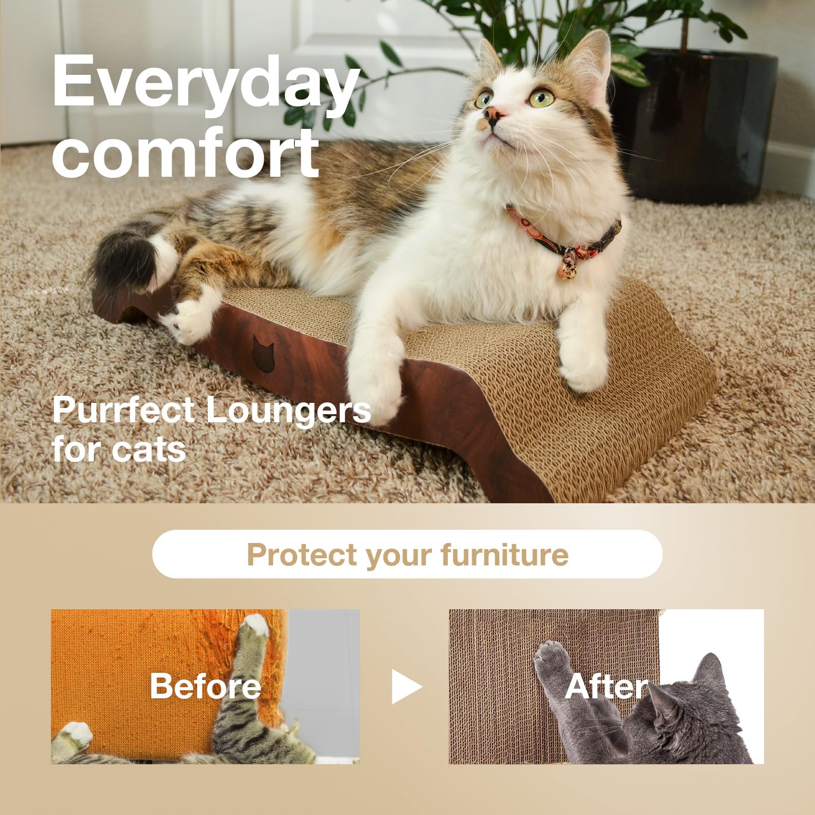 Snapklik.com : Necoichi Premium Comfort Series Cat Scratcher Curved ...