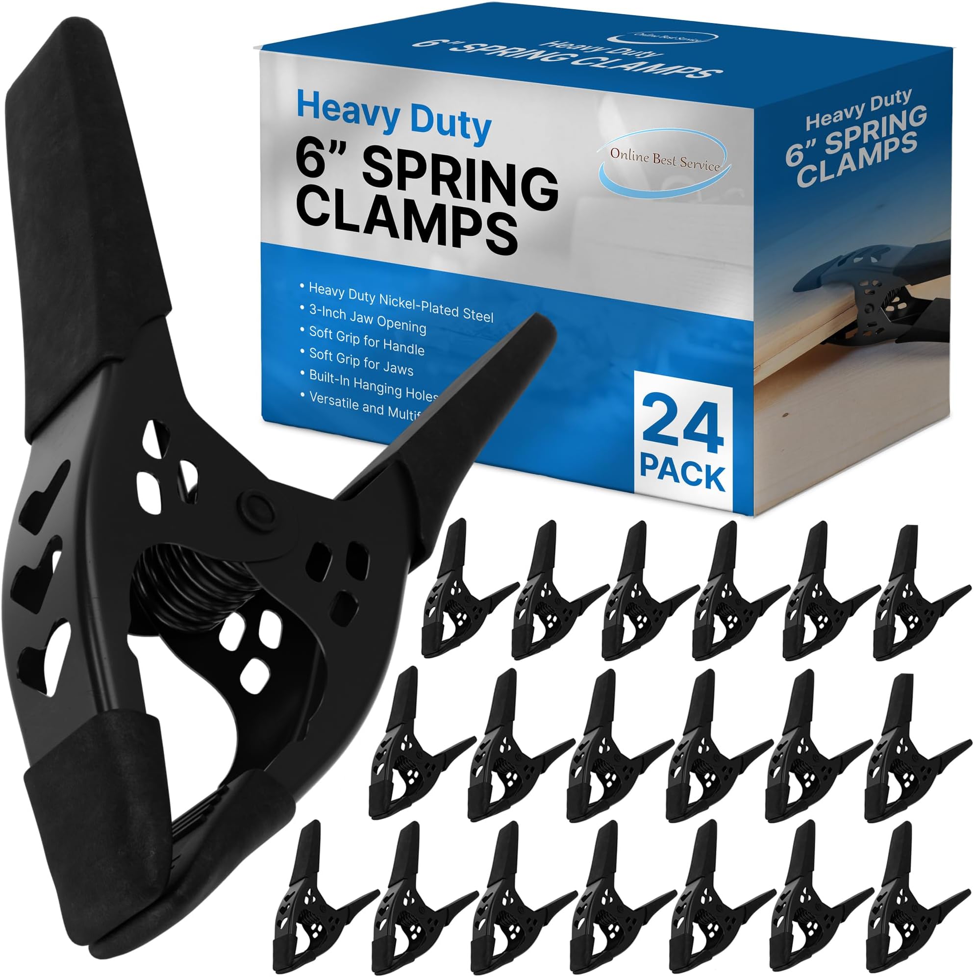 HORUSDY 10-Piece 4" inch Spring Clamp, Spring Metal Spring Clamps, 1.5 ...