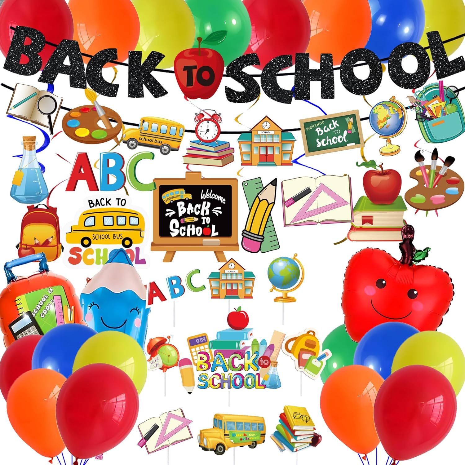 Amazon.com: Back To School Decorations 78PCS Welcome Back To School ...